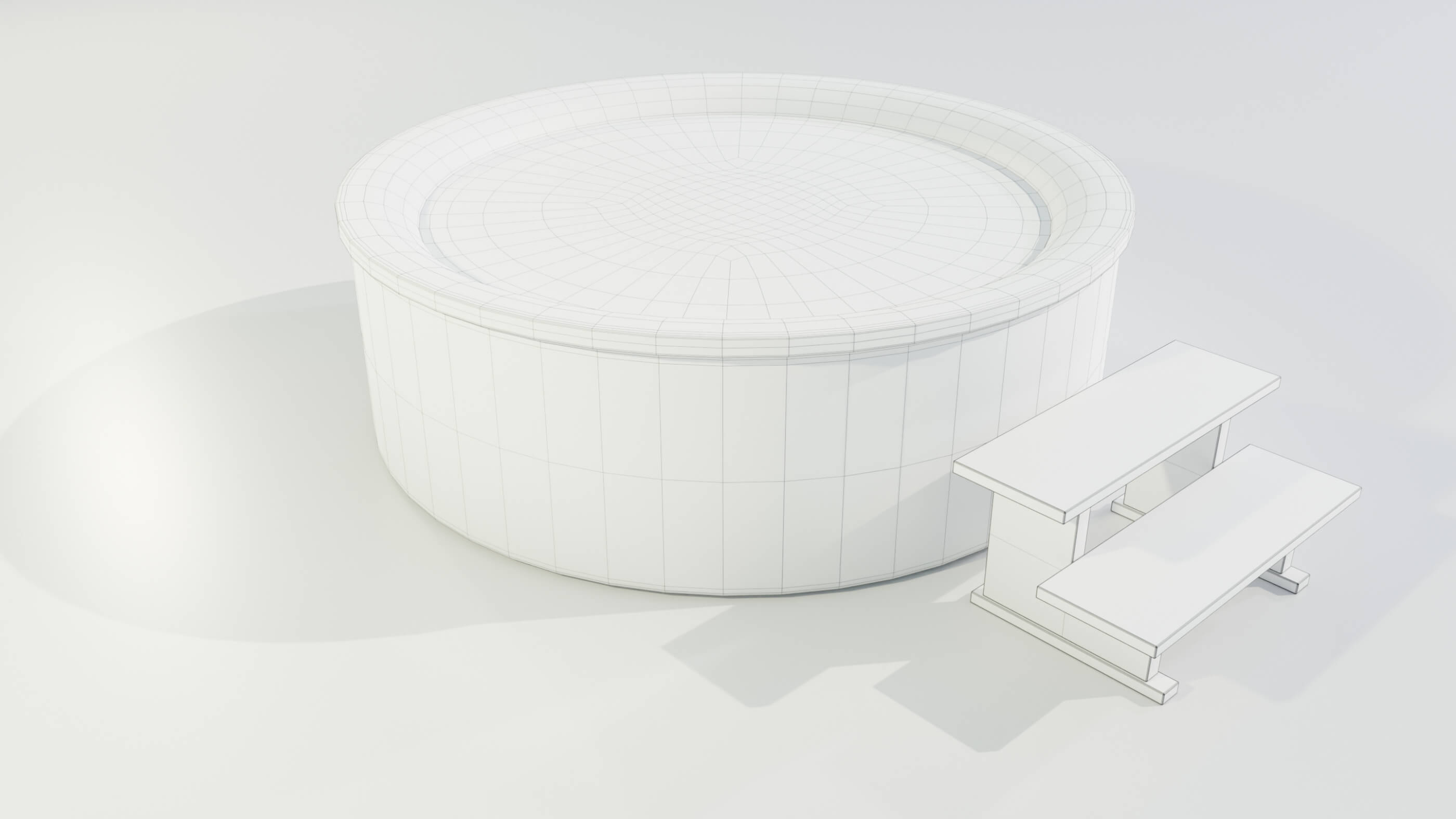 Wooden Hot Tub - 3D Model by 3Dmae
