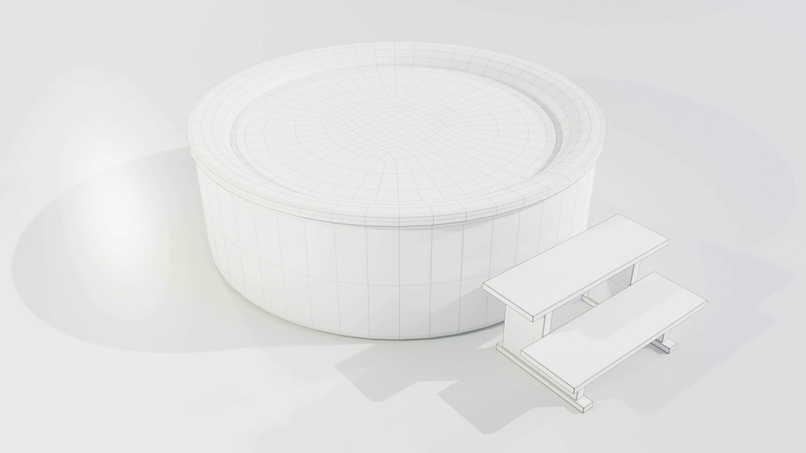 Wooden Hot Tub - 3D Model by 3Dmae