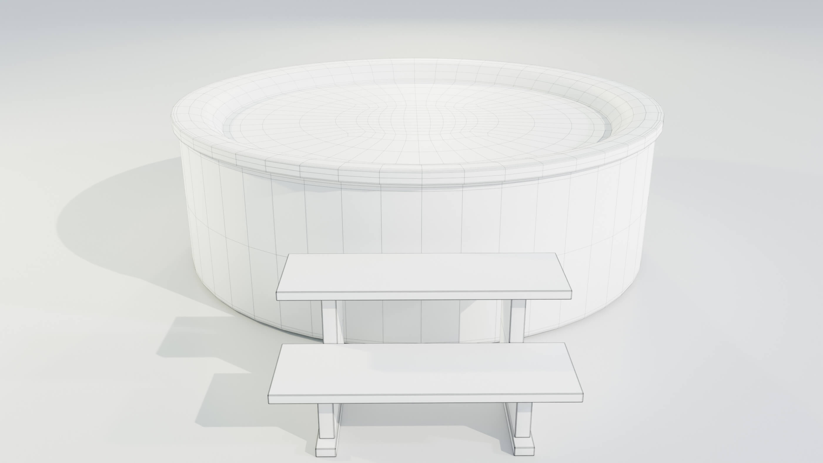 Wooden Hot Tub - 3D Model by 3Dmae