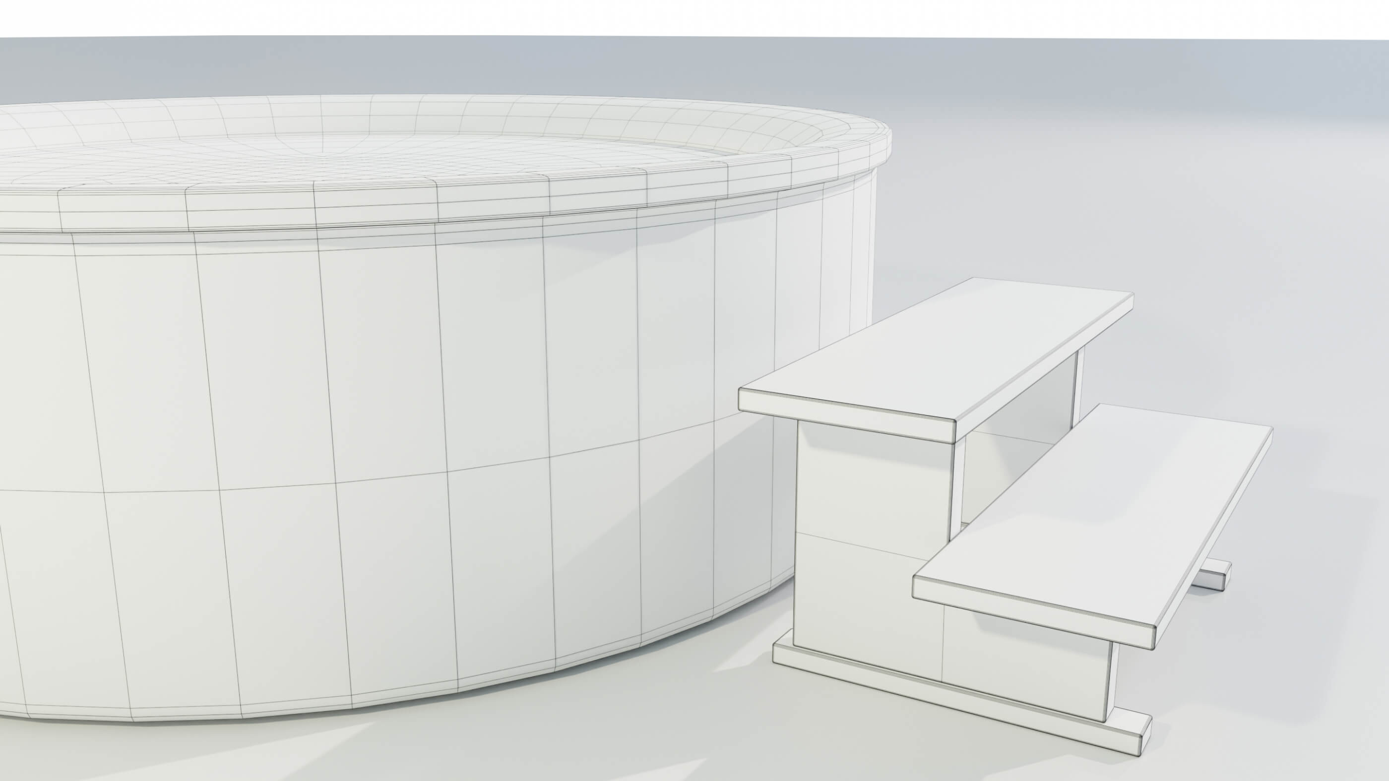 Wooden Hot Tub - 3D Model by 3Dmae