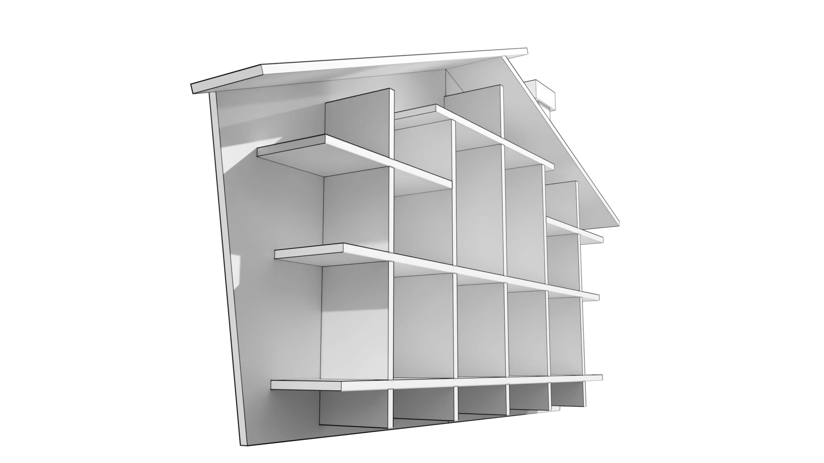 House Shaped Wall Storage - 3D Model by 3Dmae