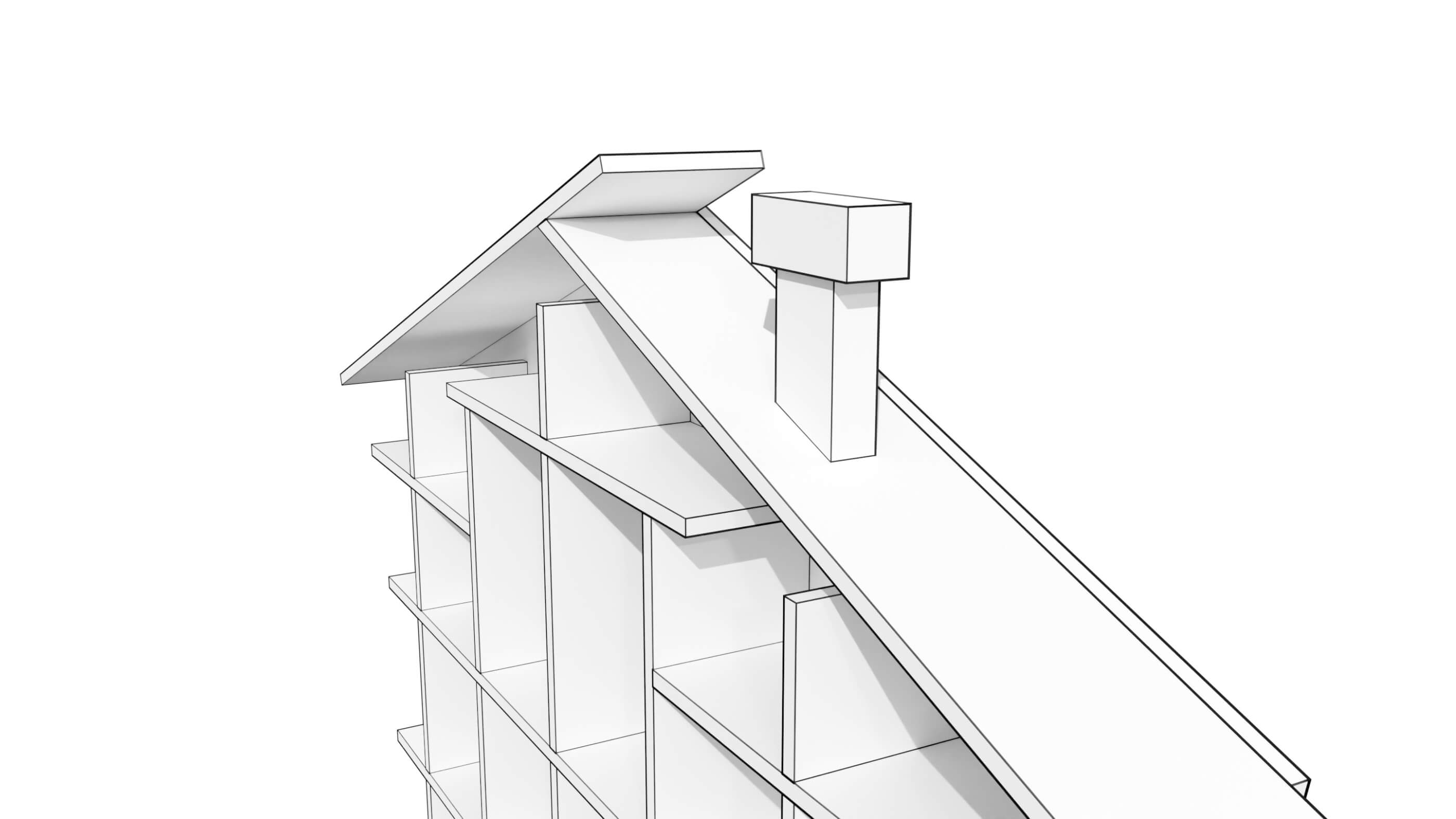 House Shaped Wall Storage - 3D Model by 3Dmae