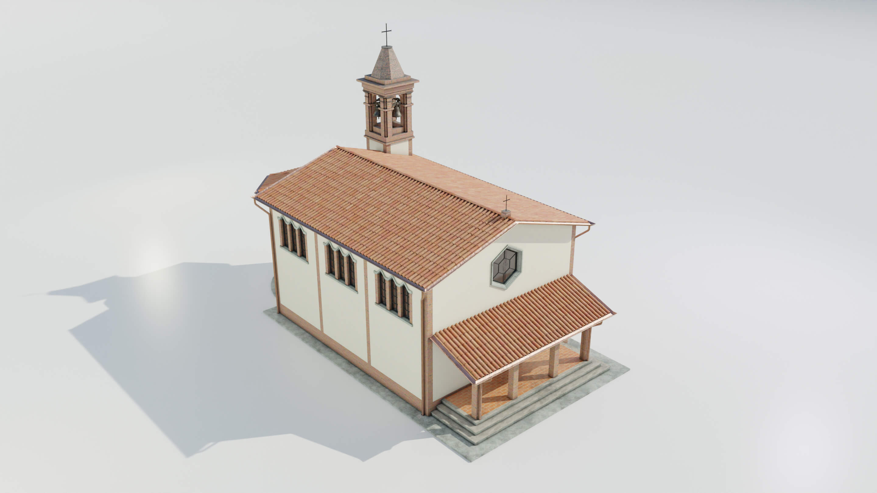 Italian Country Church - 3D Model by 3Dmae