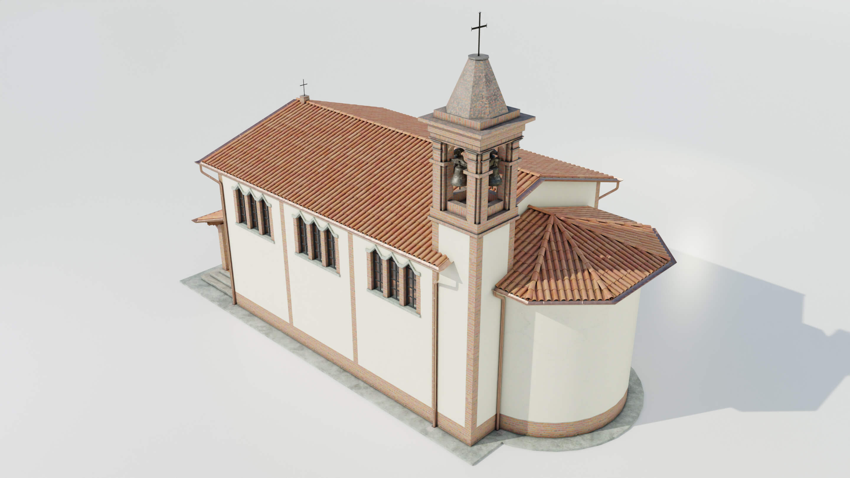Italian Country Church - 3D Model by 3Dmae