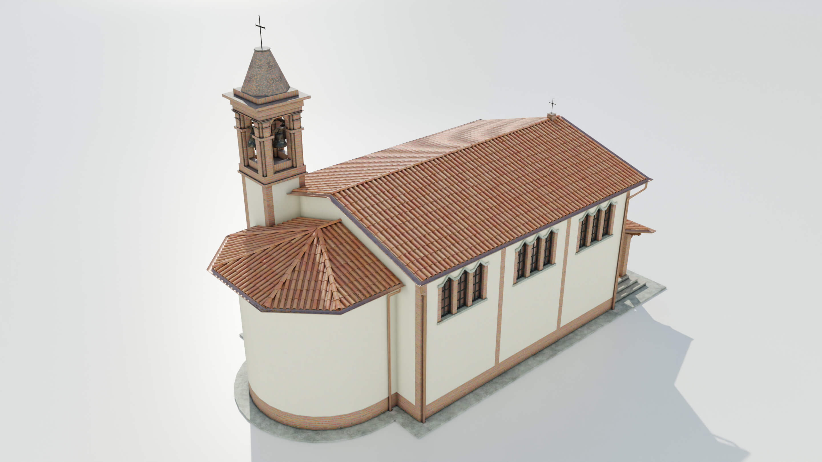 Italian Country Church - 3D Model by 3Dmae