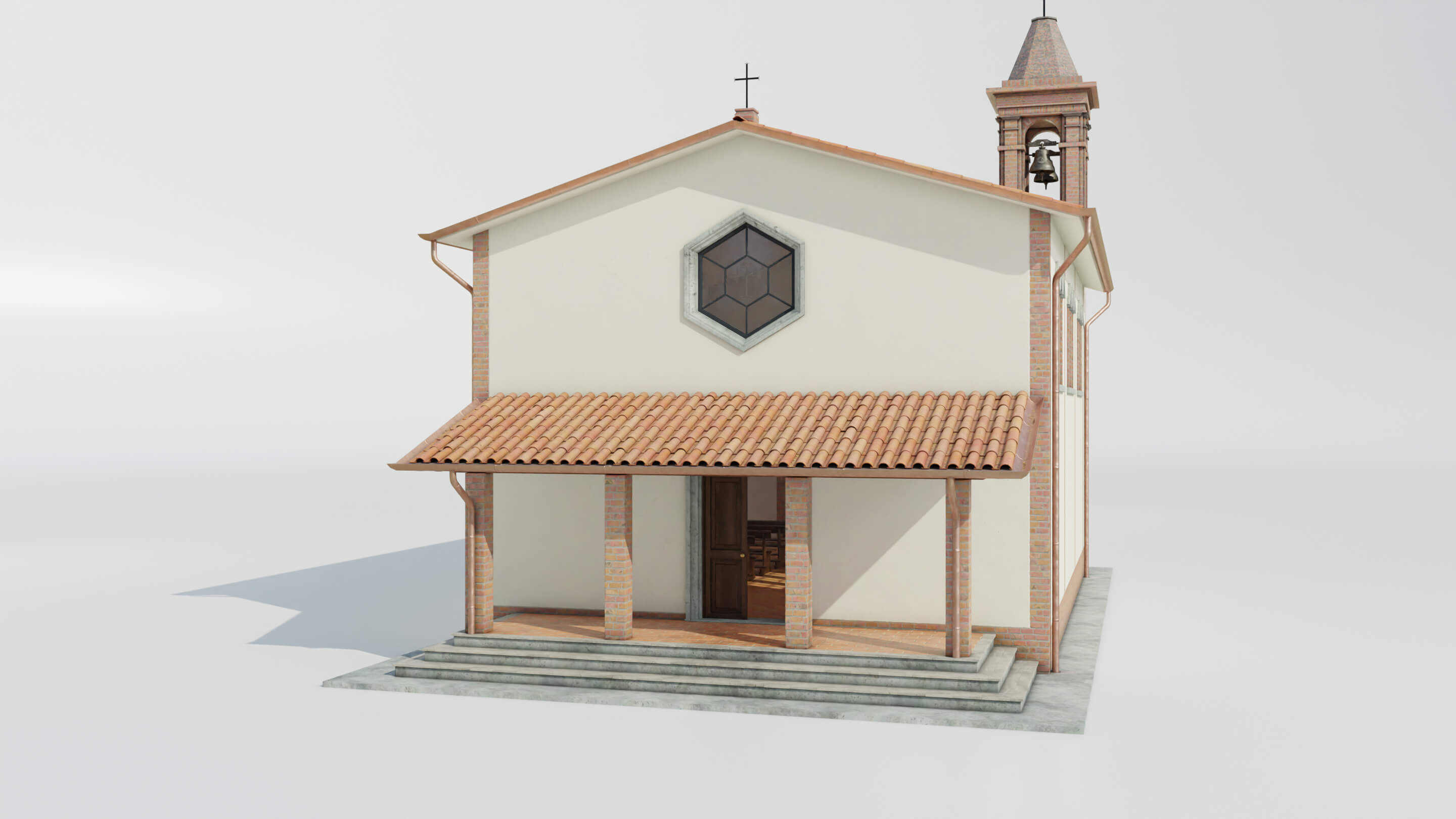 Italian Country Church - 3D Model by 3Dmae