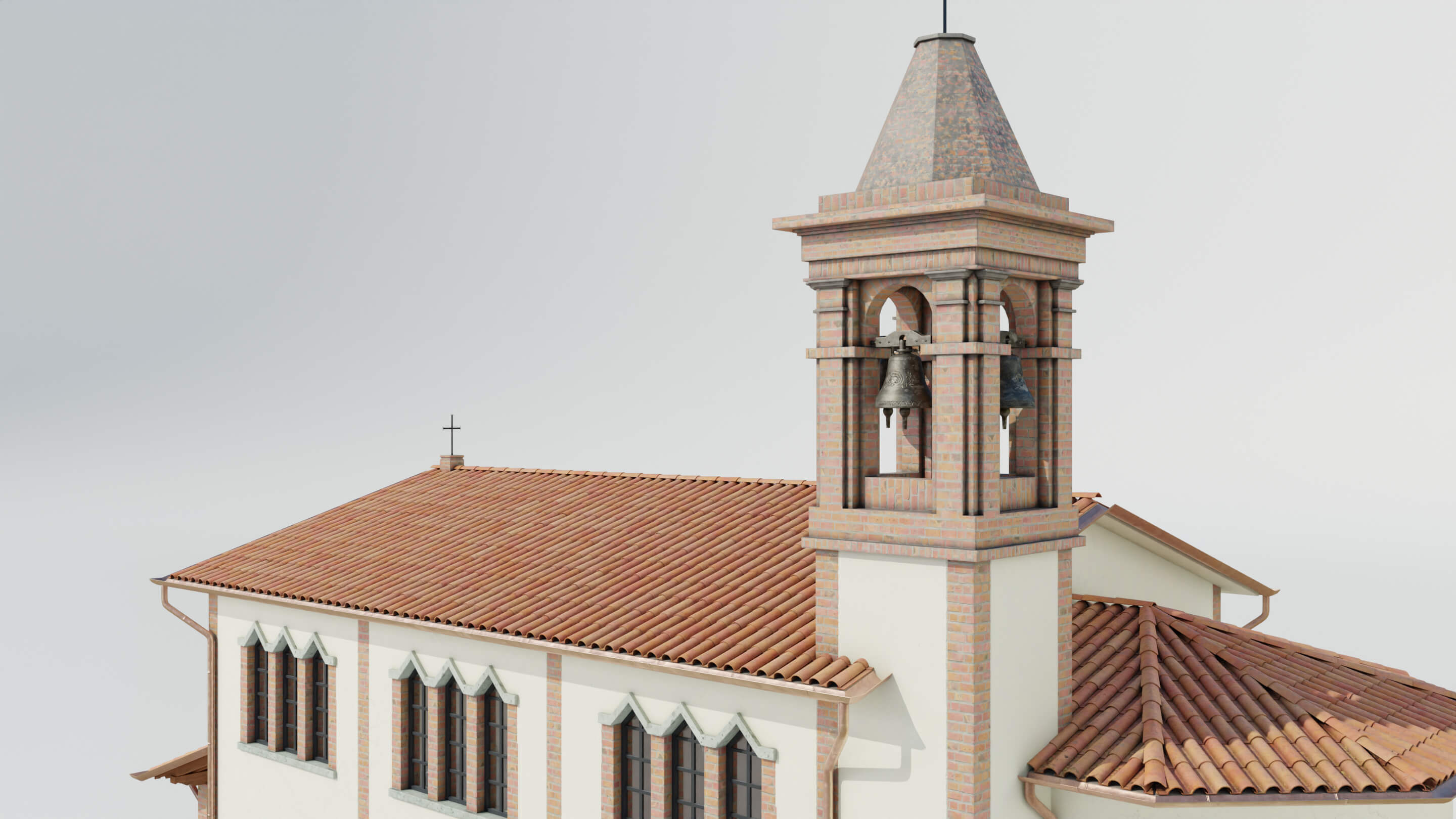 Italian Country Church - 3D Model by 3Dmae