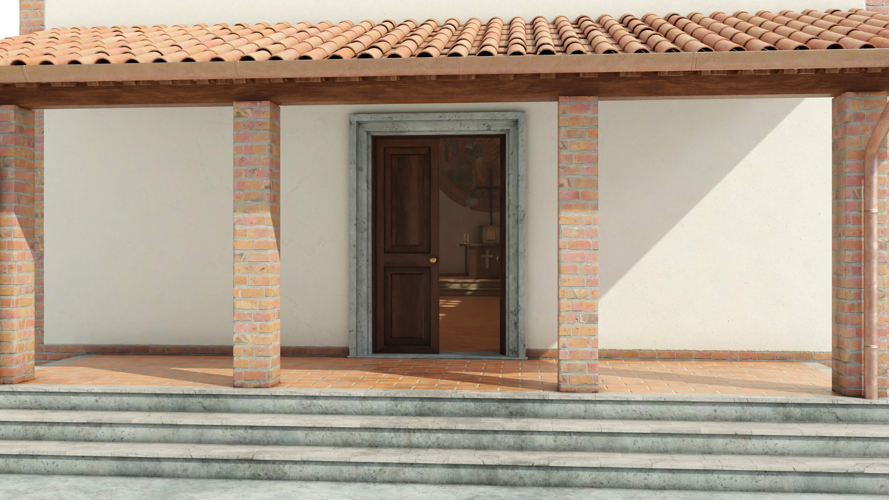 Italian Country Church - 3D Model by 3Dmae