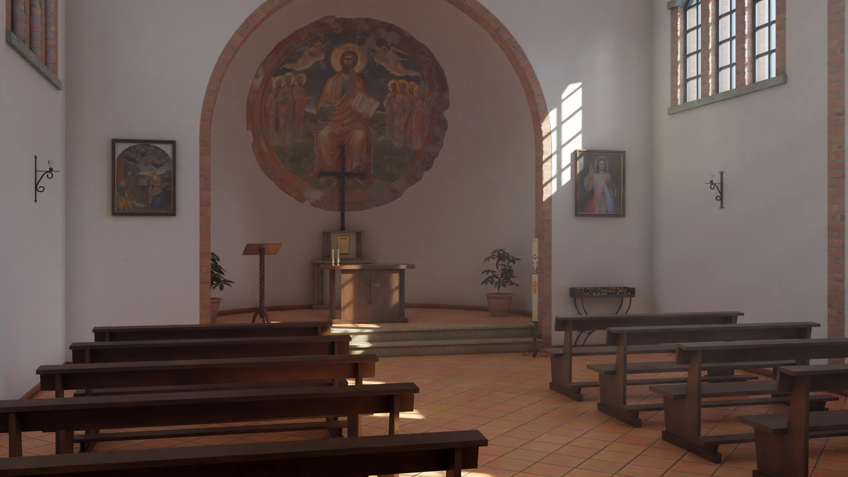 Italian Country Church - 3D Model by 3Dmae