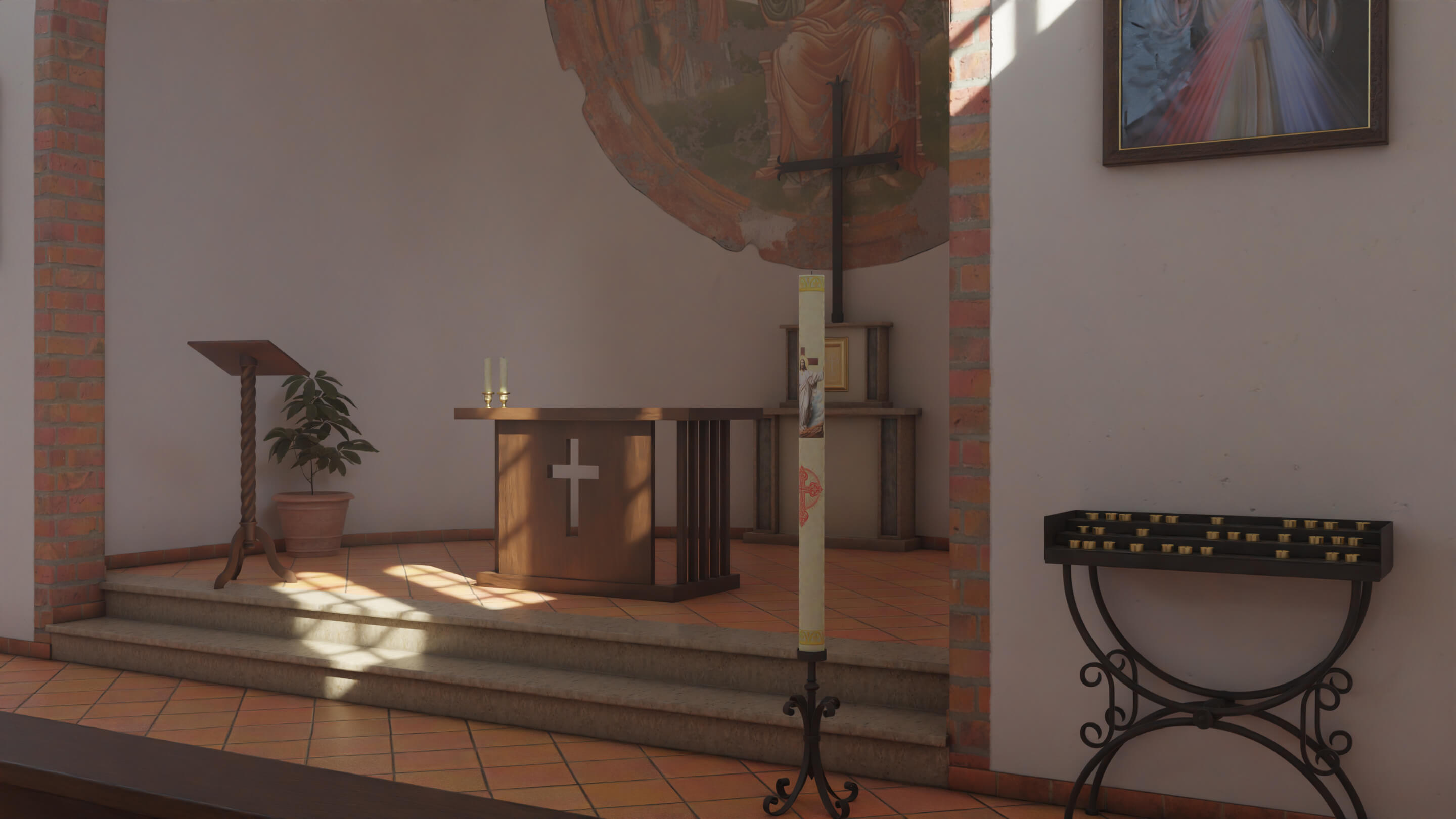 Italian Country Church - 3D Model by 3Dmae