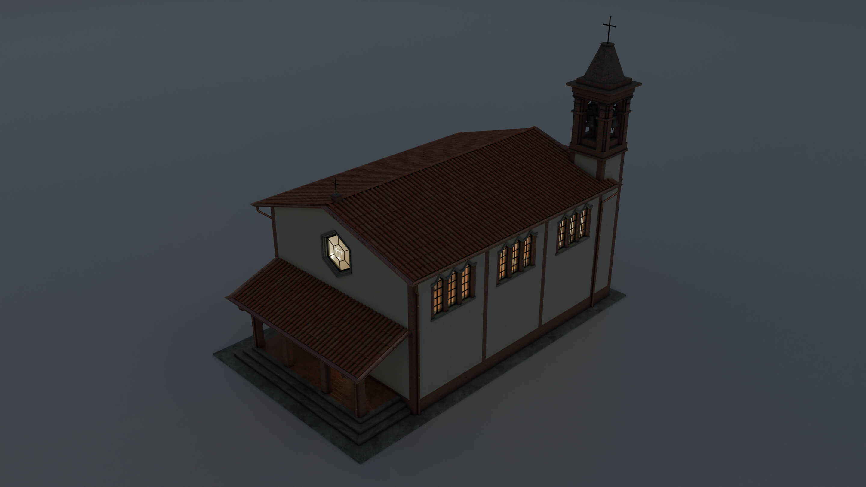 Italian Country Church - 3D Model by 3Dmae