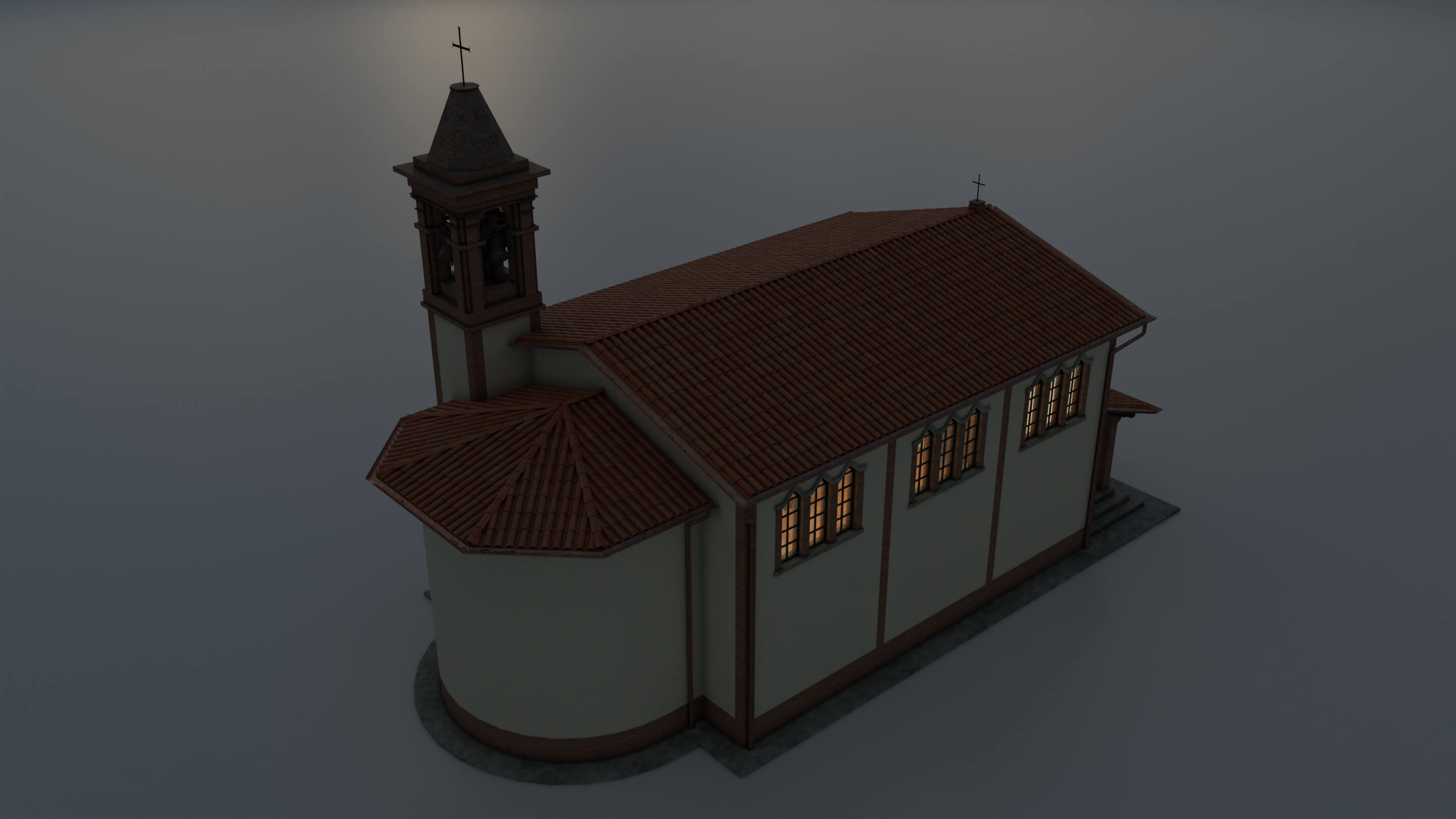 Italian Country Church - 3D Model by 3Dmae
