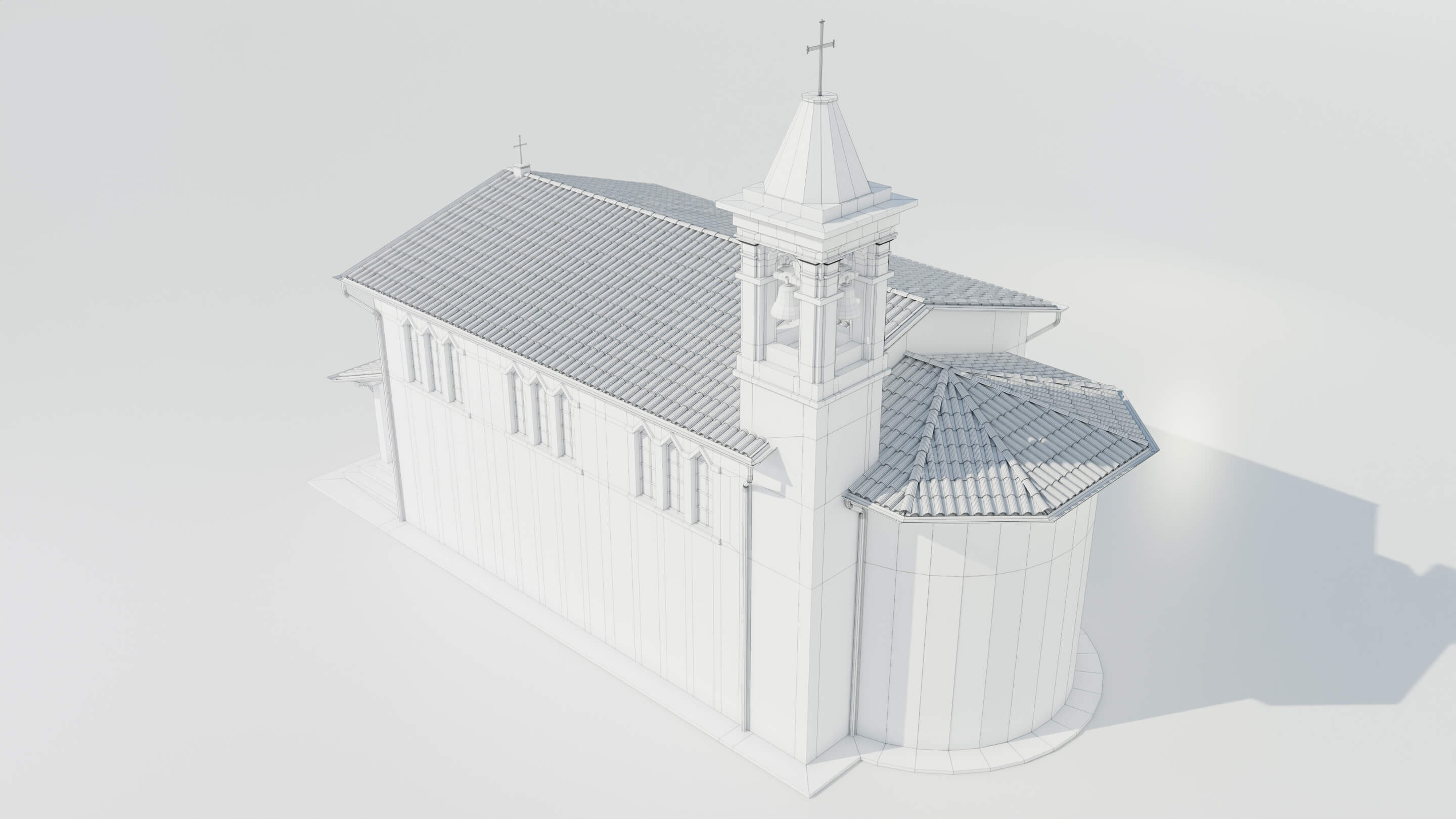 Italian Country Church - 3D Model by 3Dmae