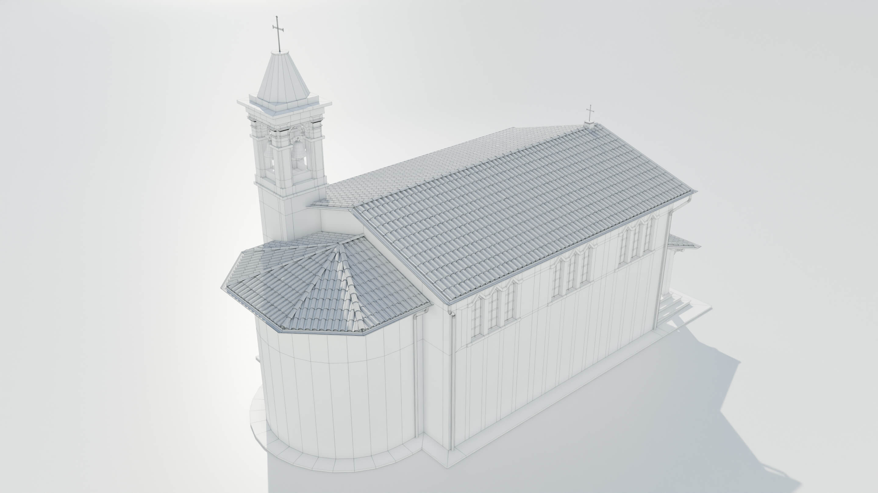 Italian Country Church - 3D Model by 3Dmae