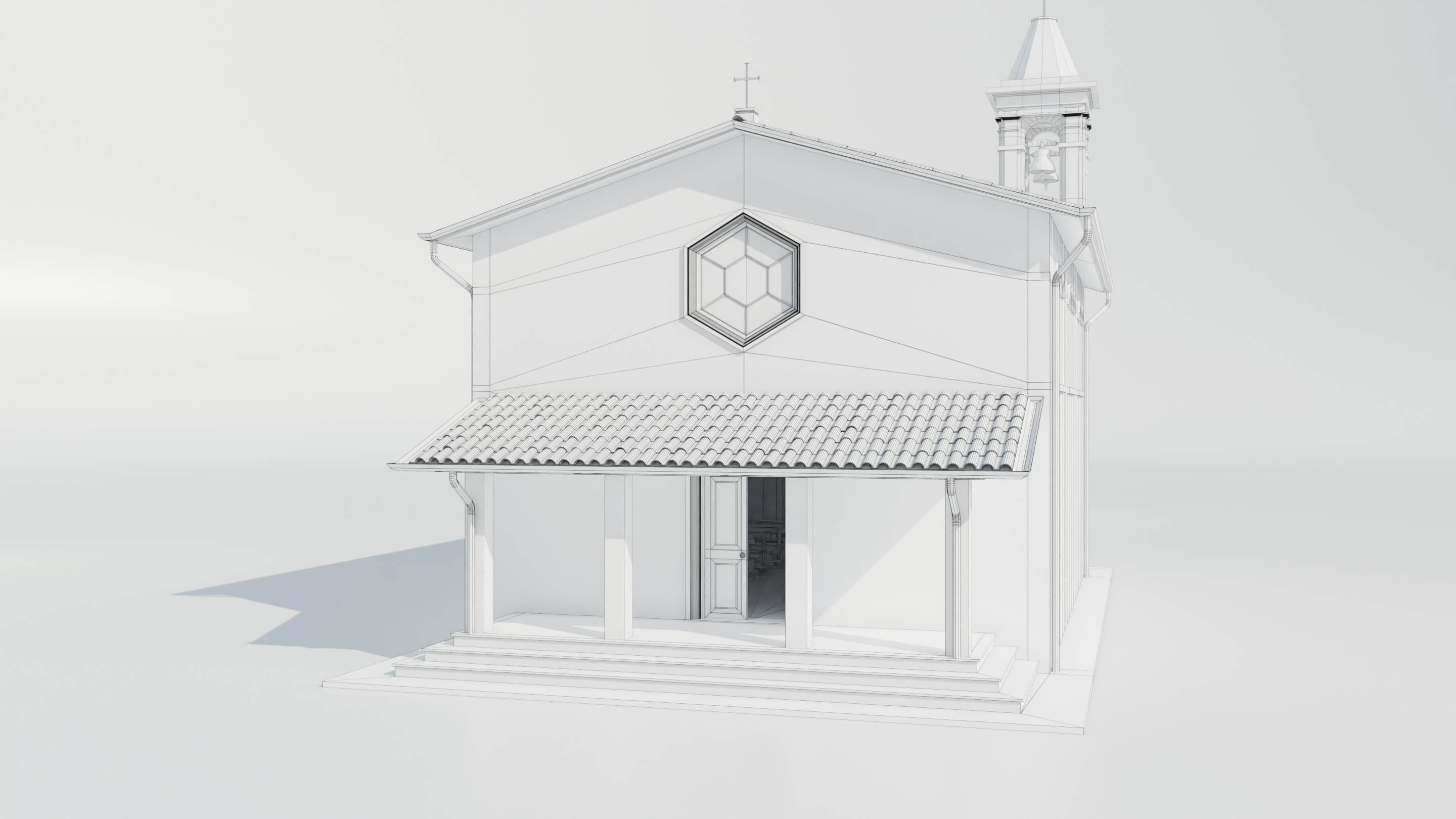 Italian Country Church - 3D Model by 3Dmae