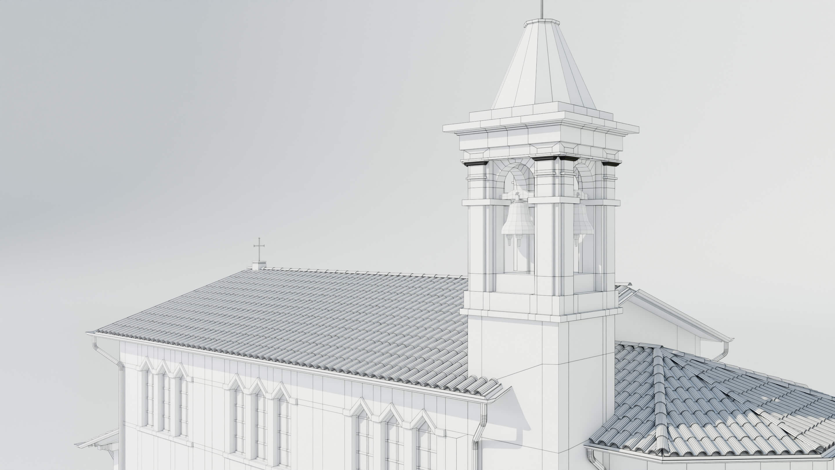 Italian Country Church - 3D Model by 3Dmae