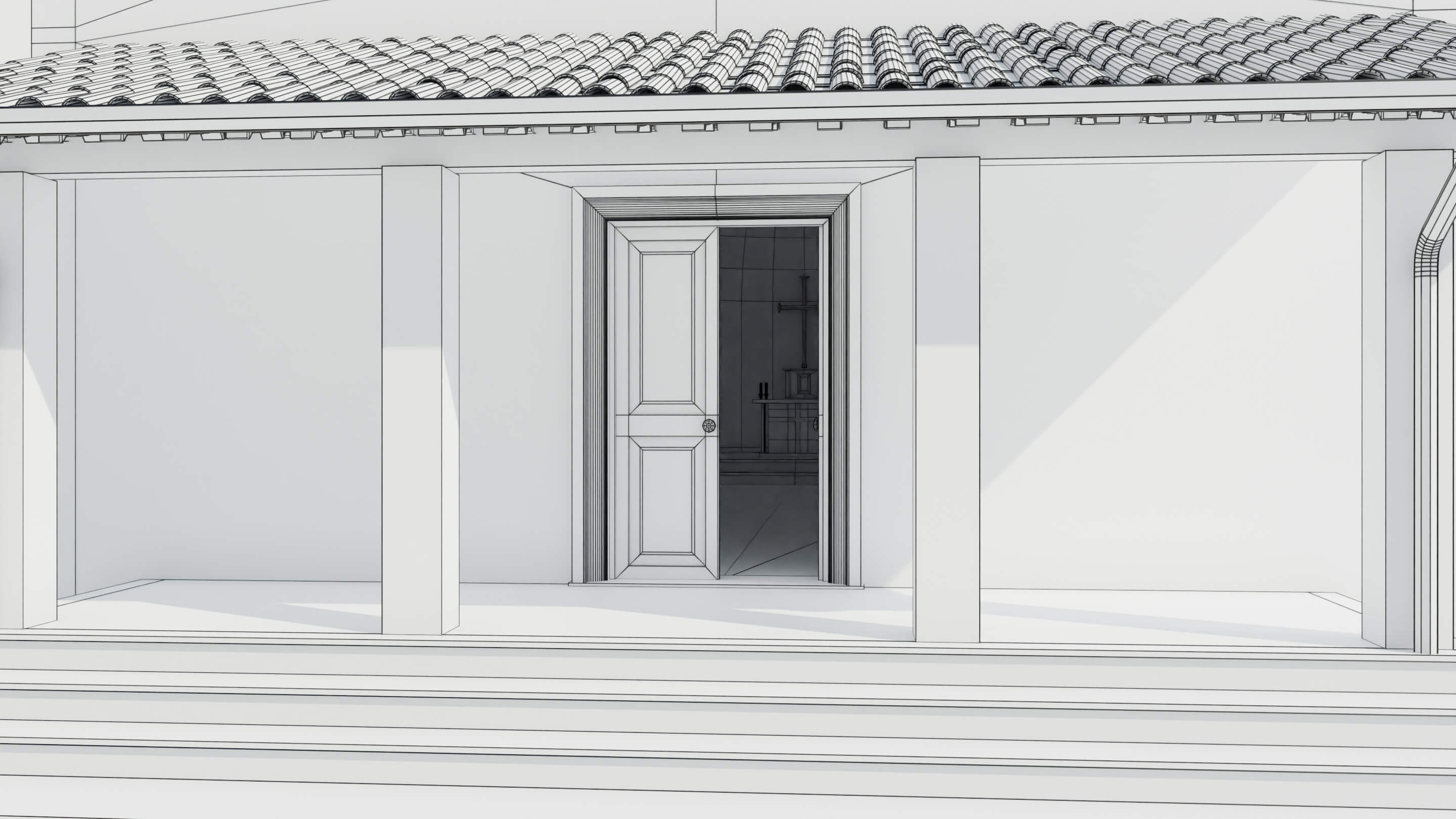 Italian Country Church - 3D Model by 3Dmae