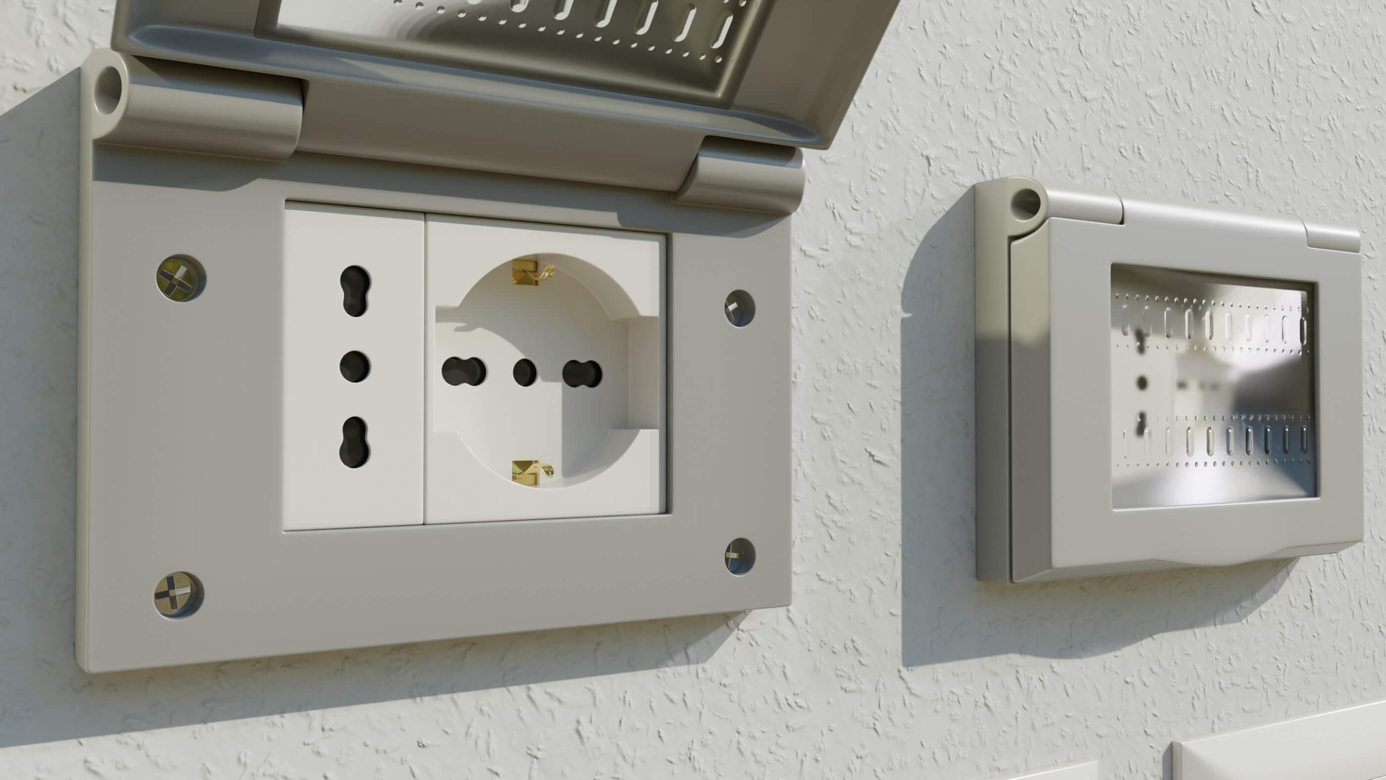 Italian Electrical Sockets Collection - 3D Model by 3Dmae