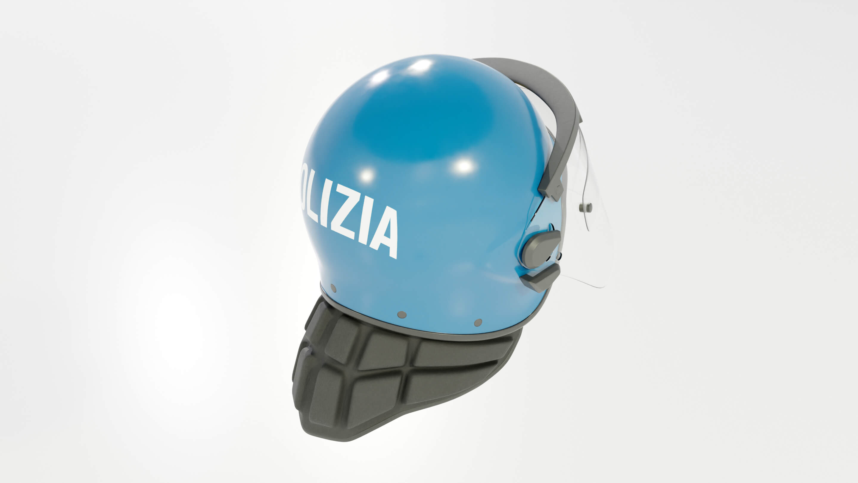 Italian Police Riot Helmet - 3D Model by 3Dmae