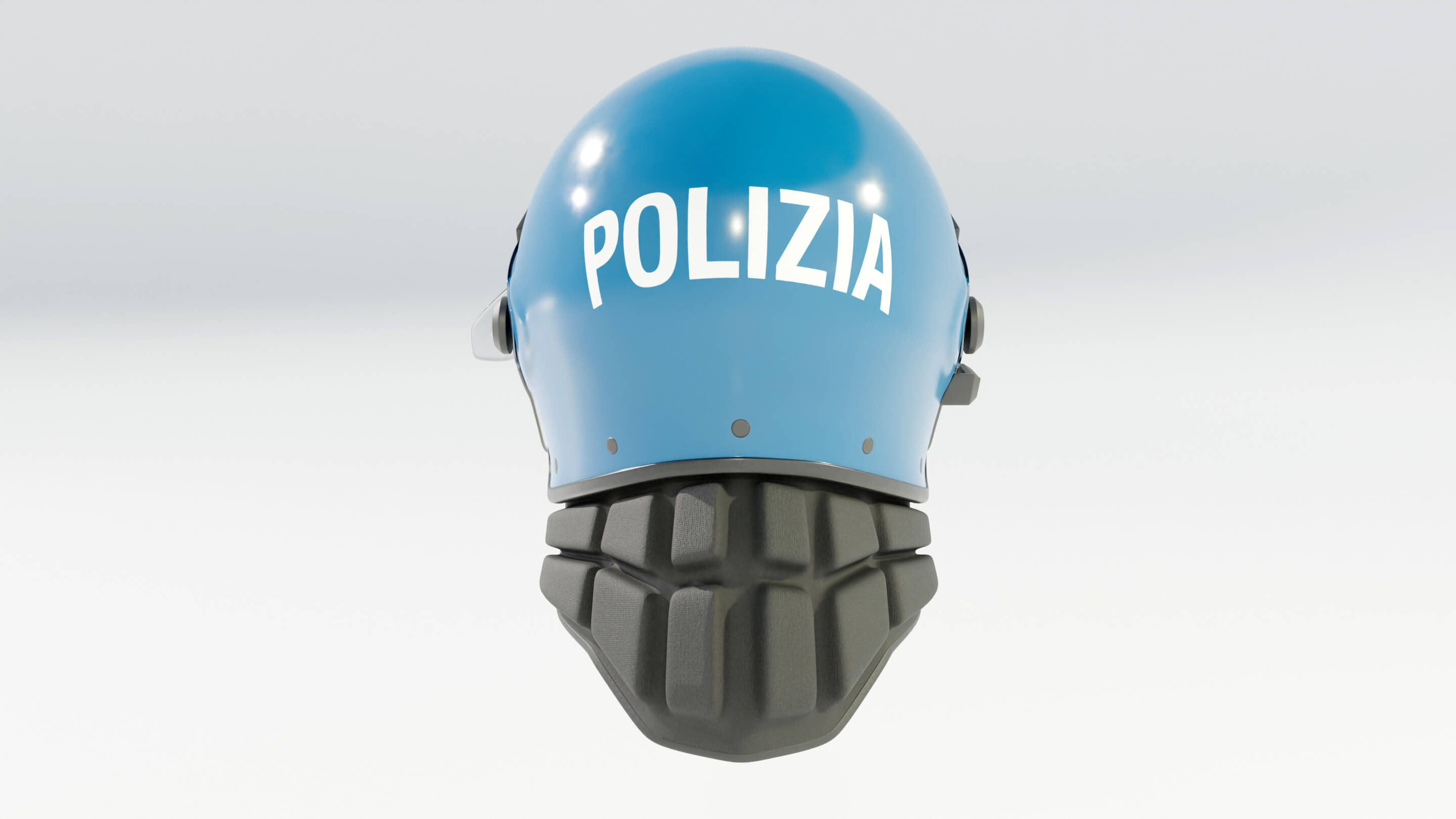 Italian Police Riot Helmet - 3D Model by 3Dmae