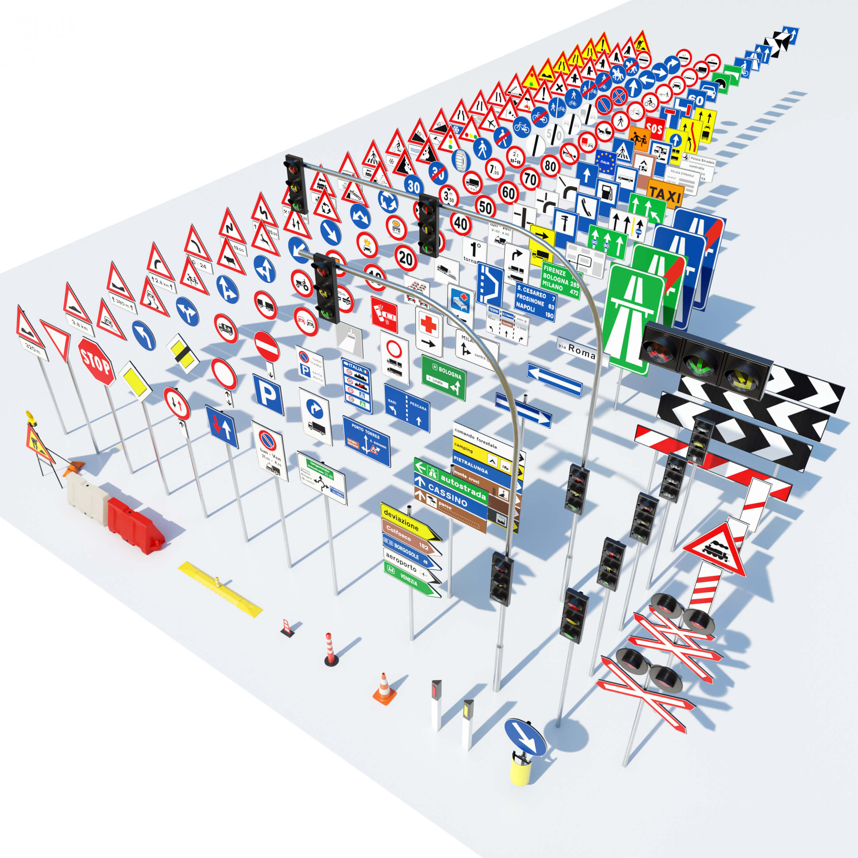 Italian Traffic Signs Collection - 3D Model by 3Dmae