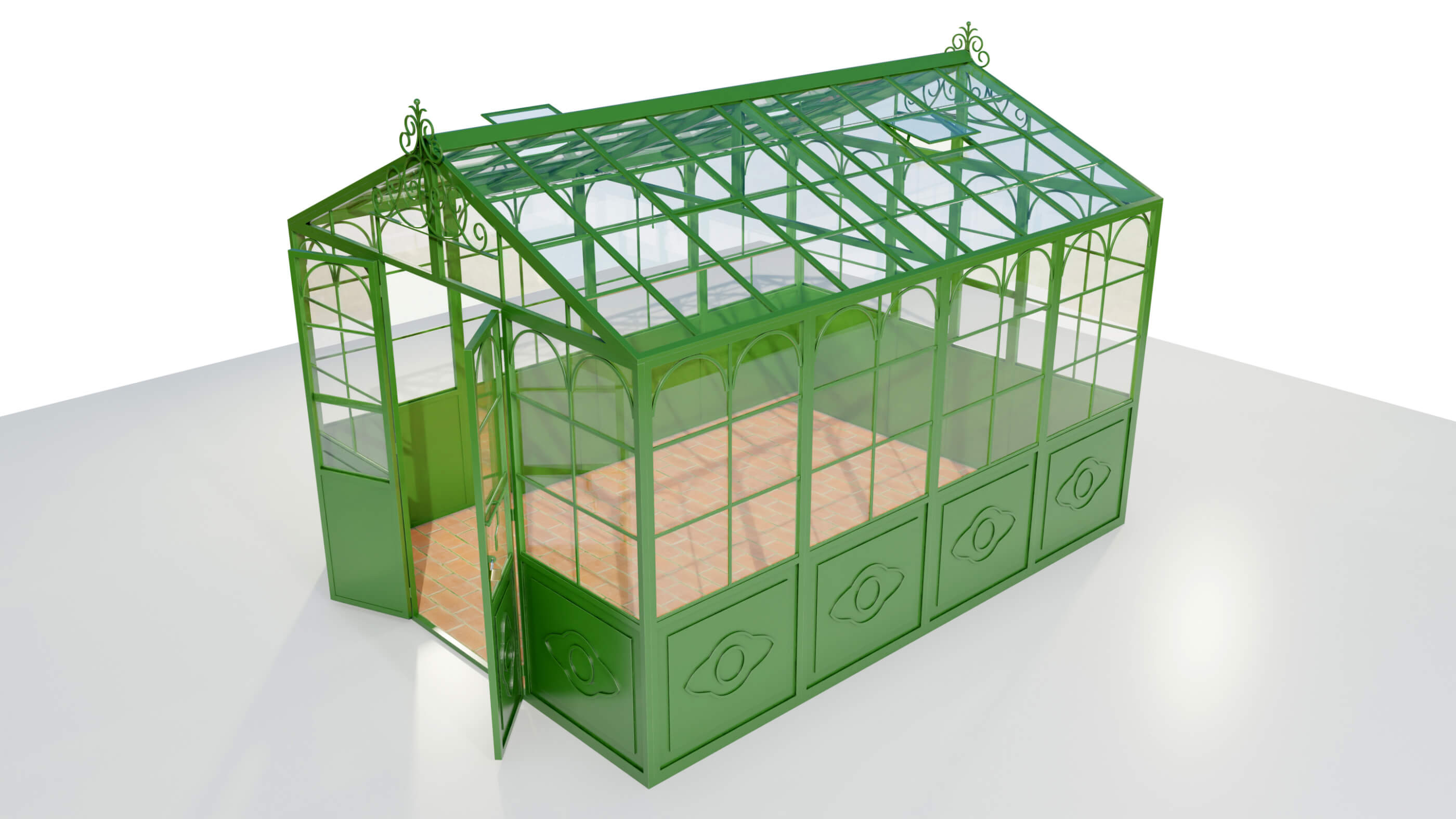 Italian Wrought Iron Greenhouse - 3D Model by 3Dmae