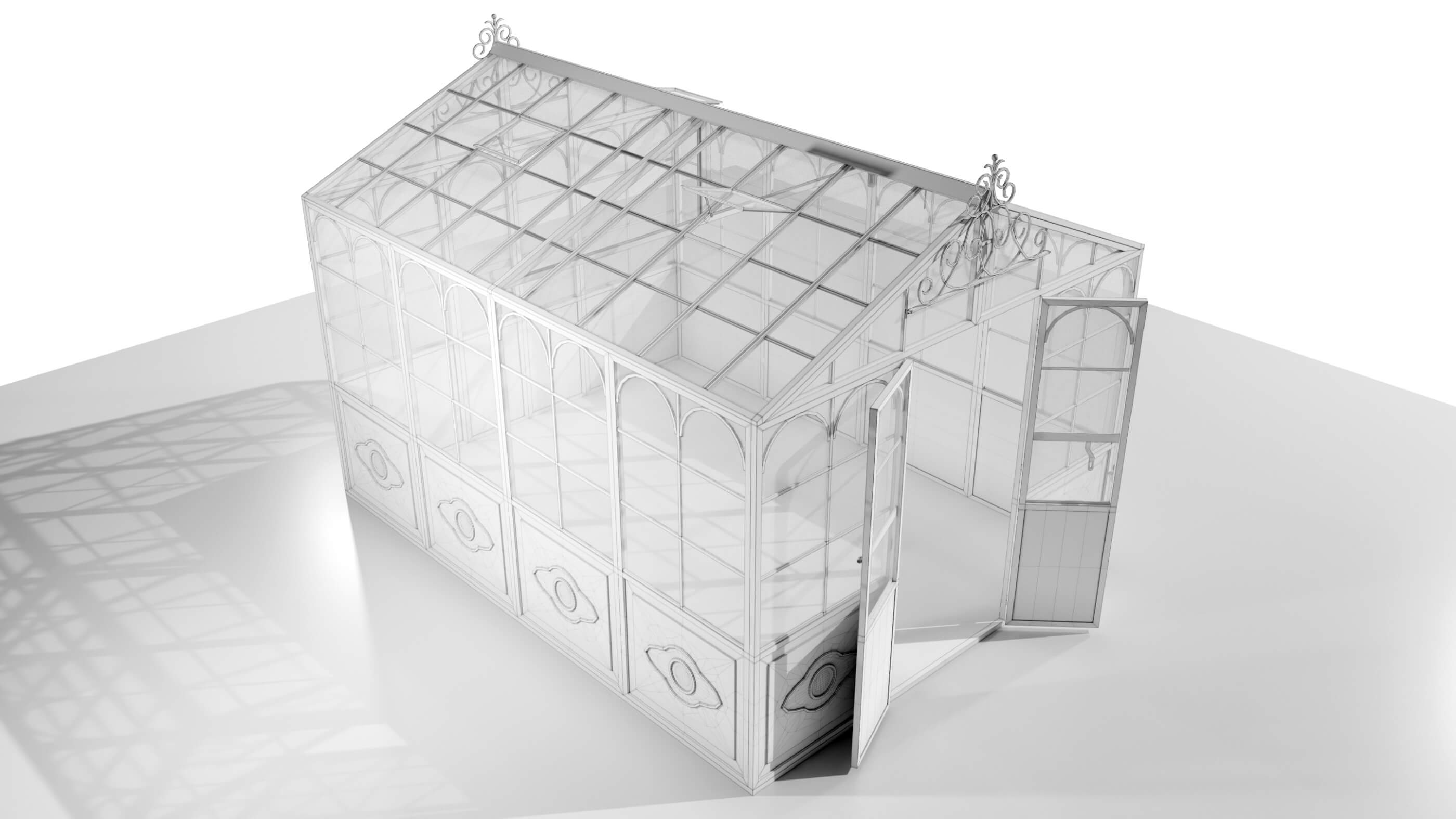 Italian Wrought Iron Greenhouse - 3D Model by 3Dmae