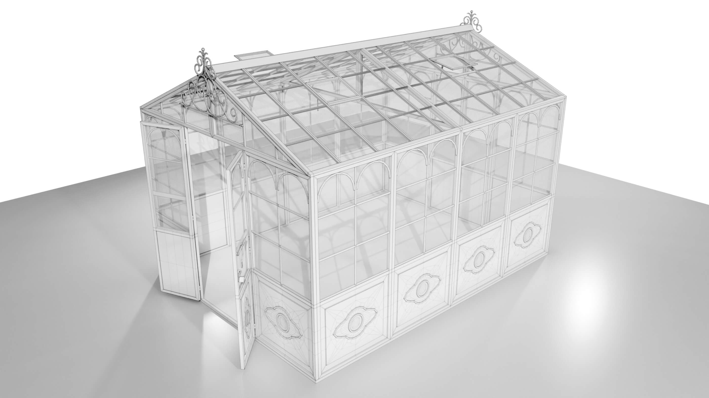 Italian Wrought Iron Greenhouse - 3D Model by 3Dmae