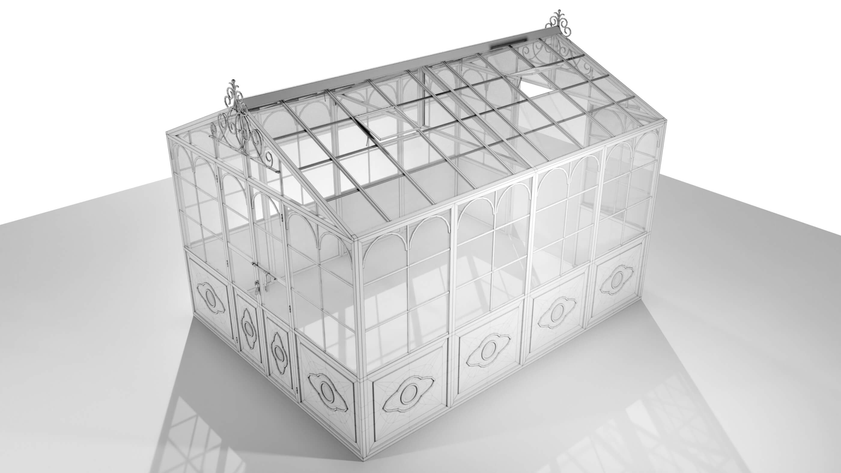 Italian Wrought Iron Greenhouse - 3D Model by 3Dmae