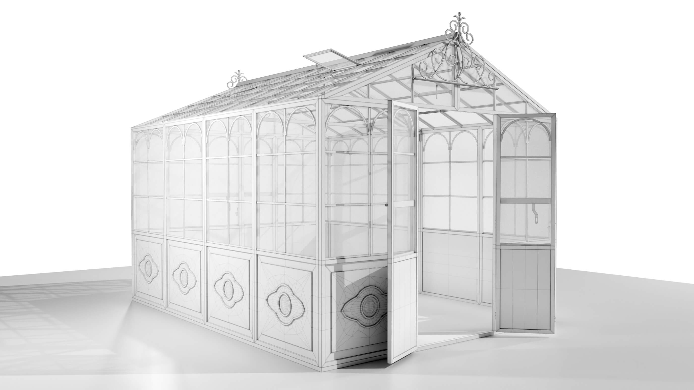 Italian Wrought Iron Greenhouse - 3D Model by 3Dmae