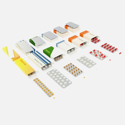 Medicine Packages - 3D Model by 3Dmae