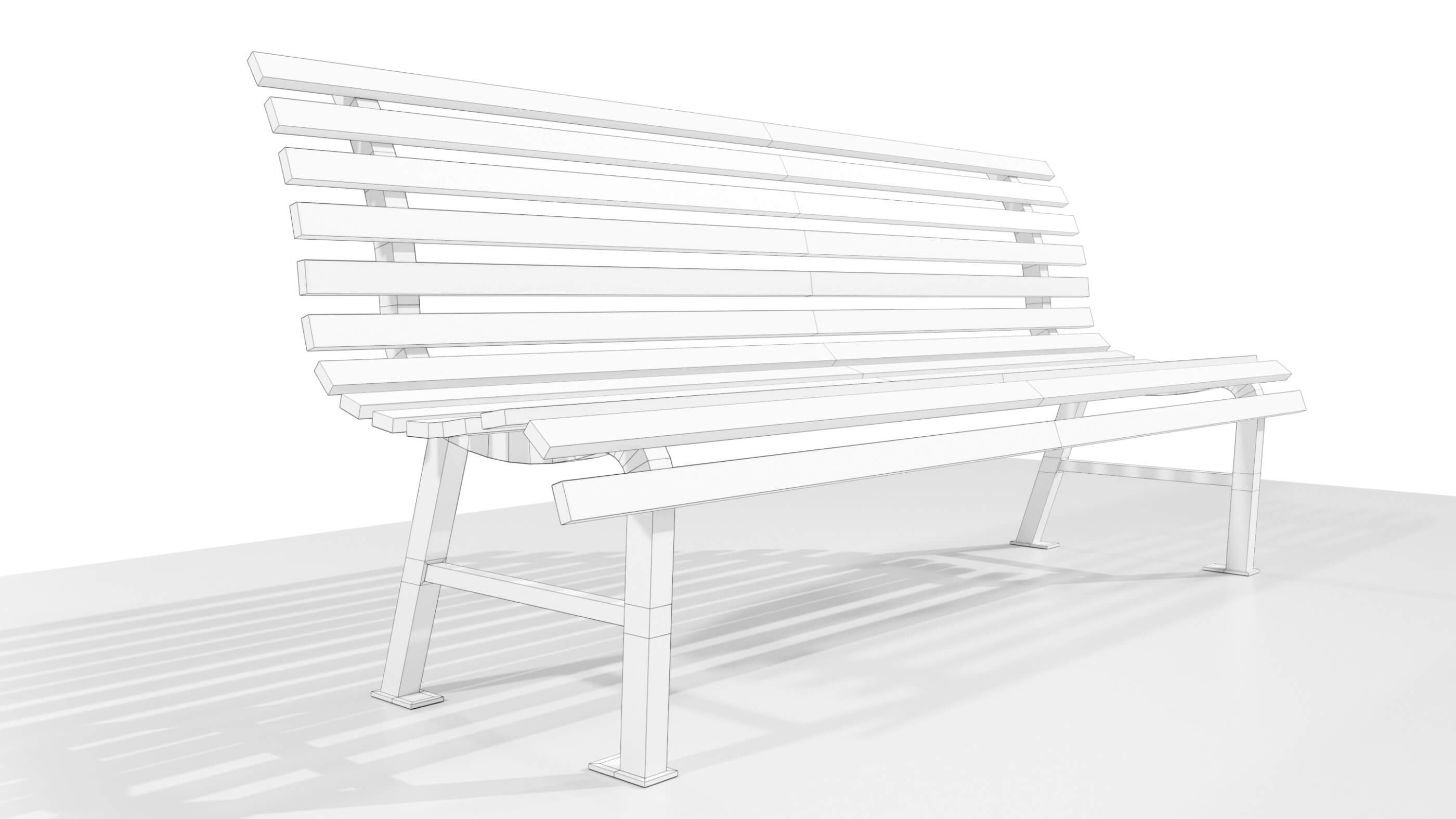 Metal Bench - 3D Model by 3Dmae