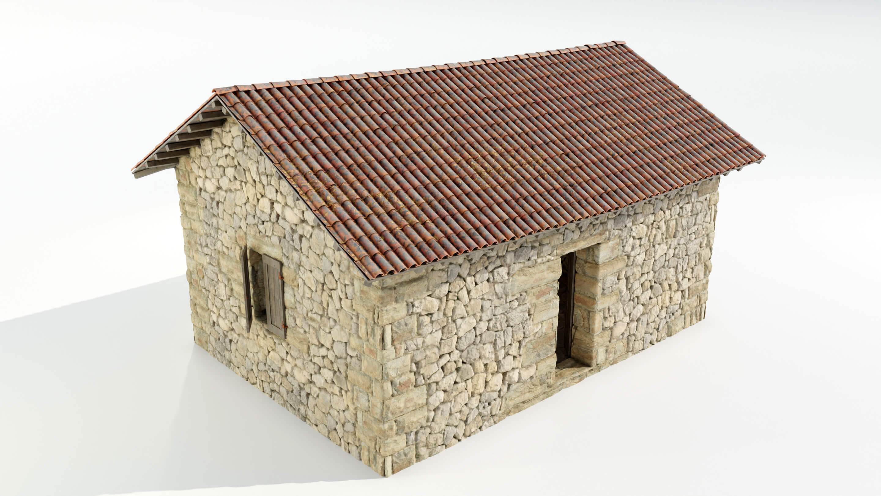 Old Italian Stone Shed - 3D Model by 3Dmae