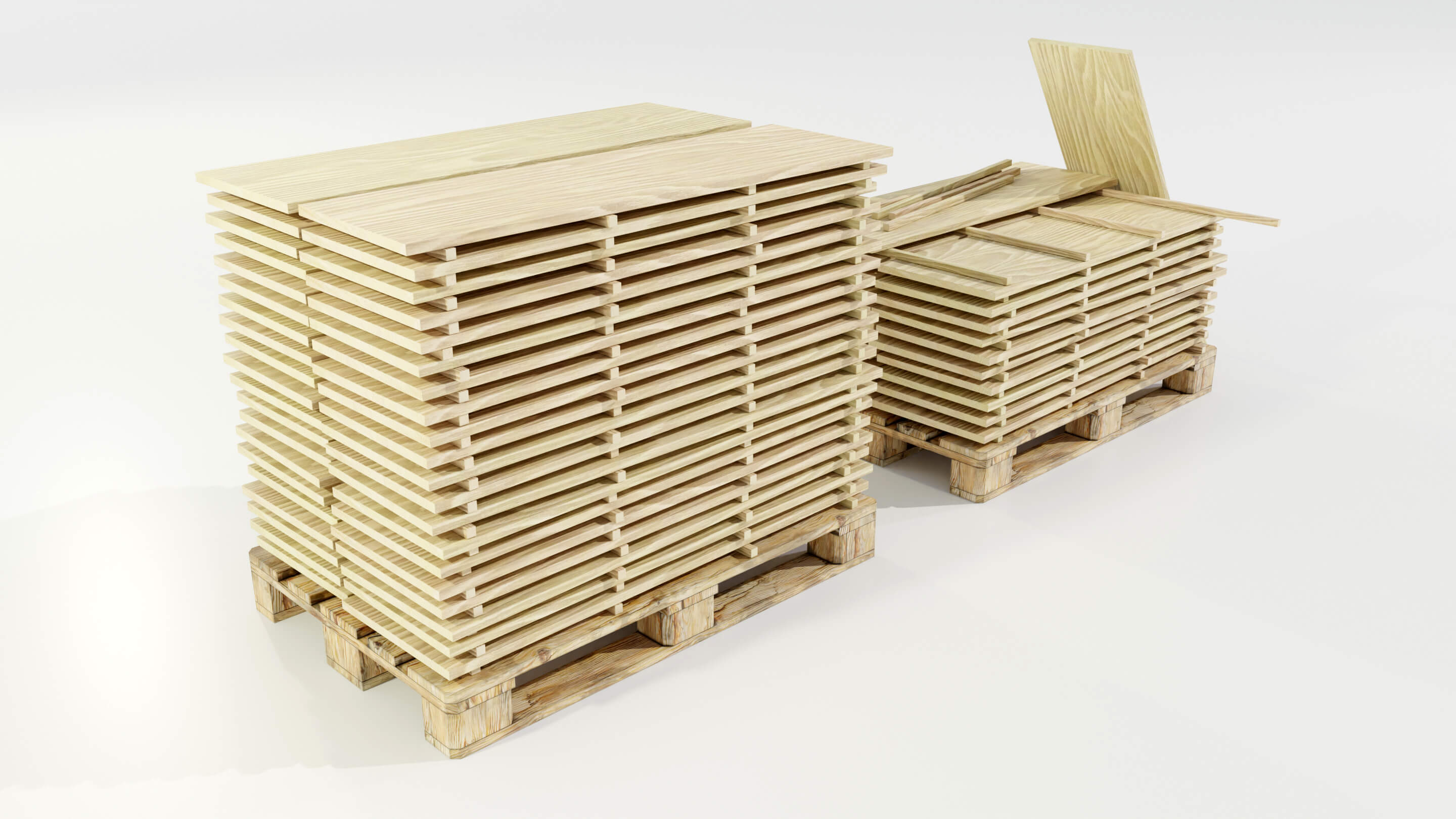 Pallet With Wood Slabs - 3D Model by 3Dmae