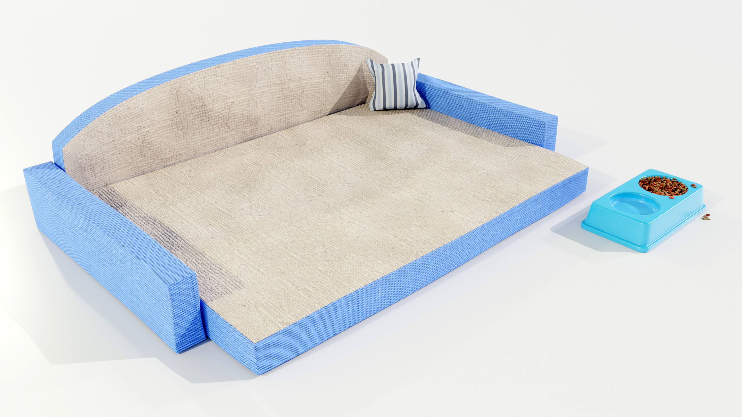 Pet Bed and Bowl - 3D Model by 3Dmae