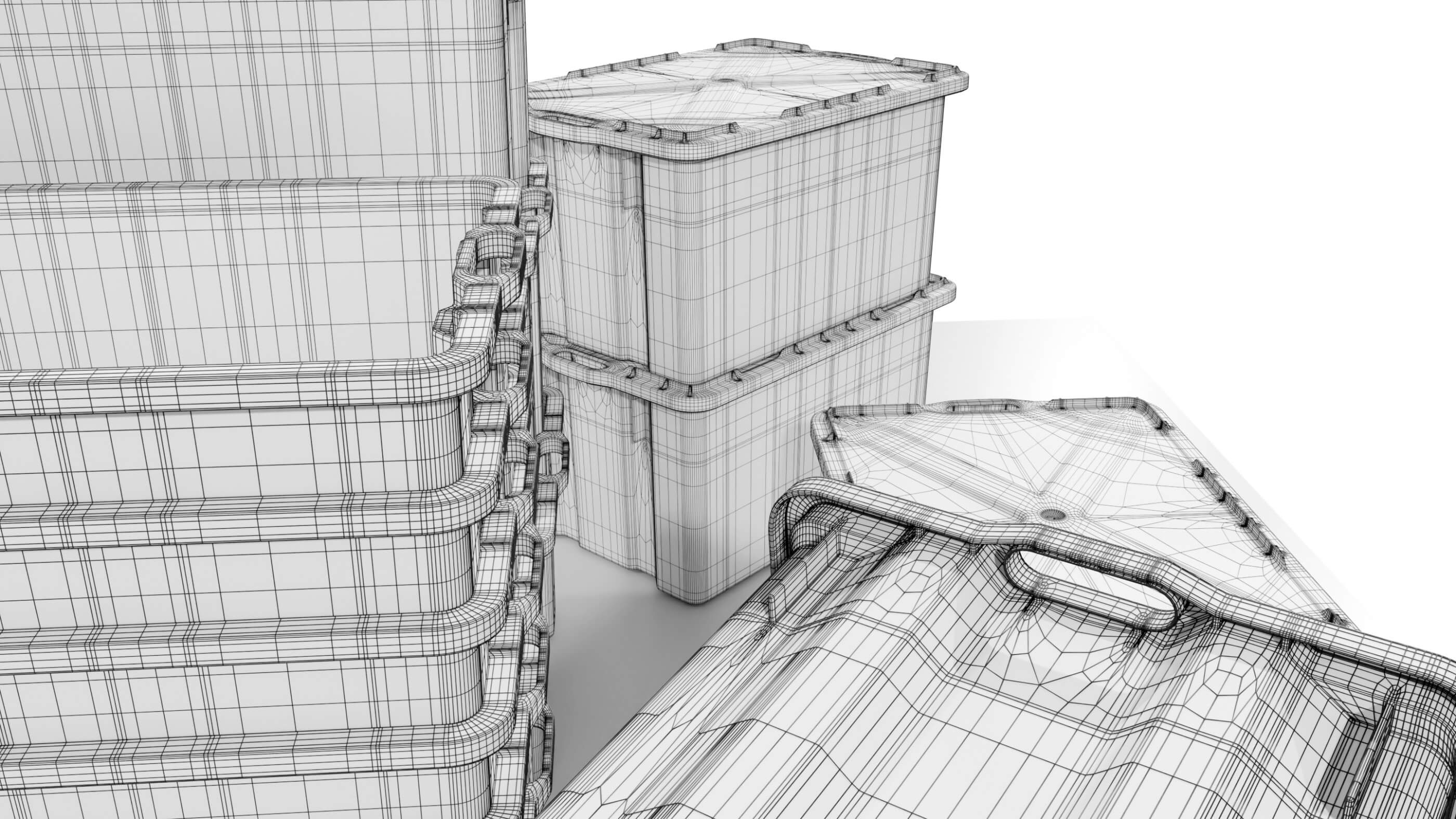 Plastic Crates - 3D Model by 3Dmae