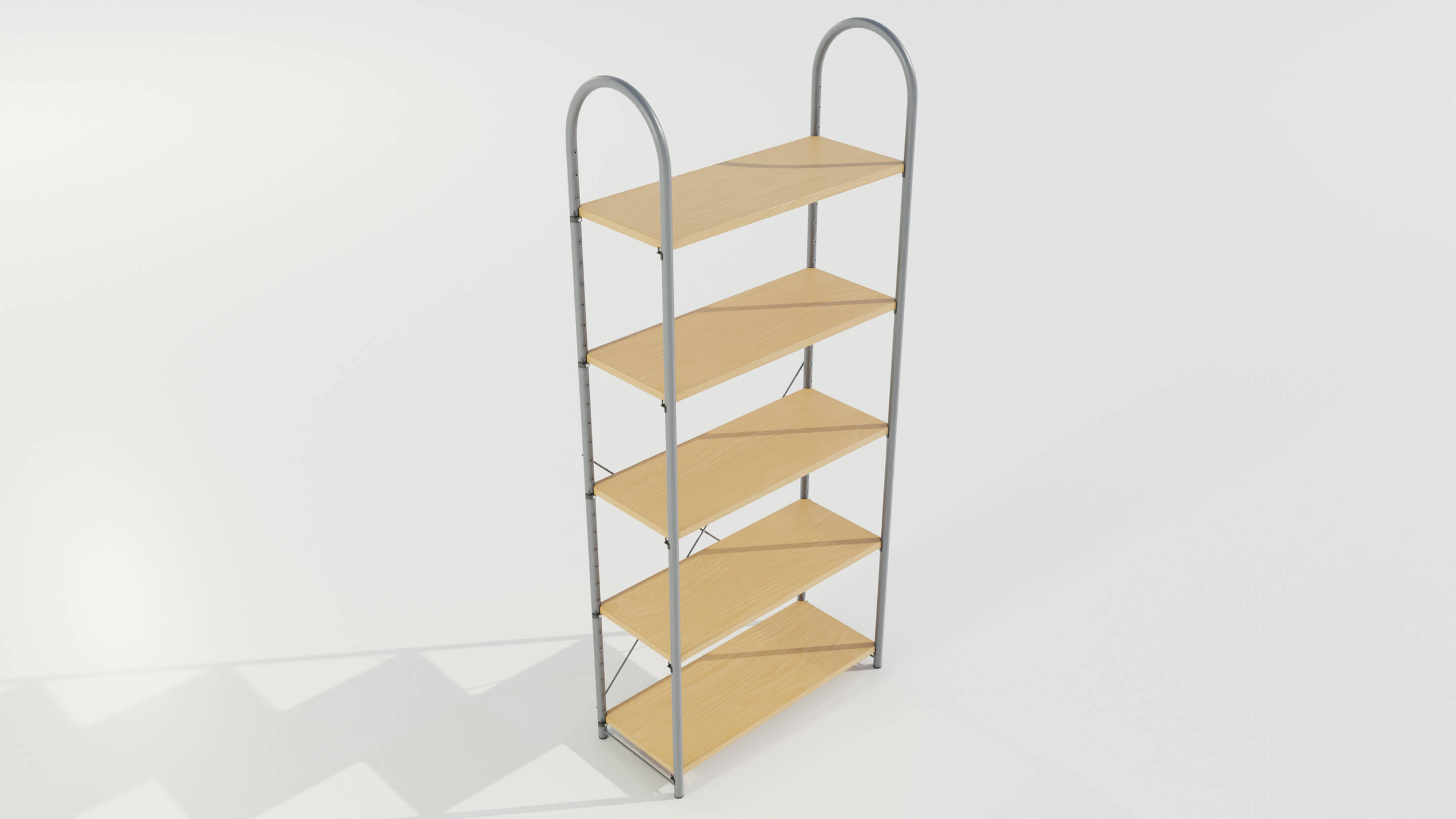 Wood-Metal Shelf 3D Model by 3Dmae