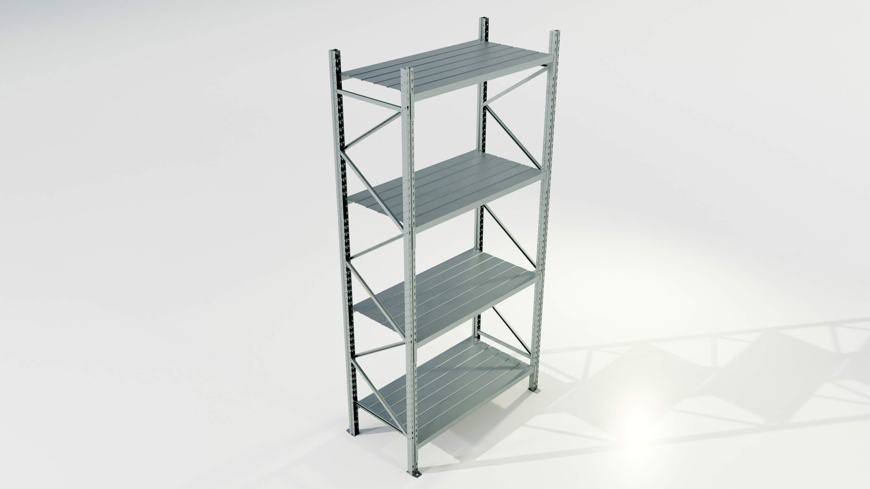 Industrial Metal Shelf - 3D Model by 3Dmae