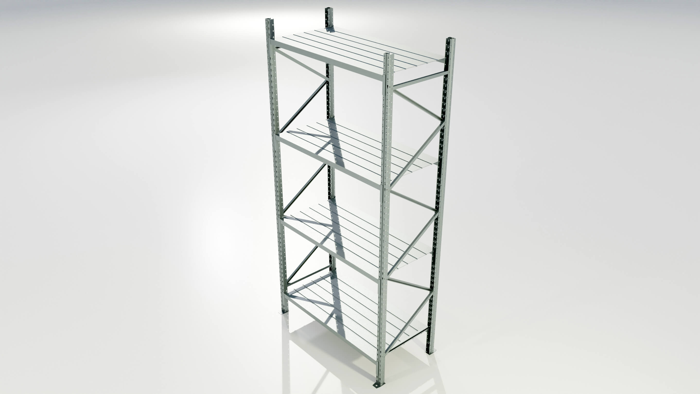Industrial Metal Shelf - 3D Model by 3Dmae