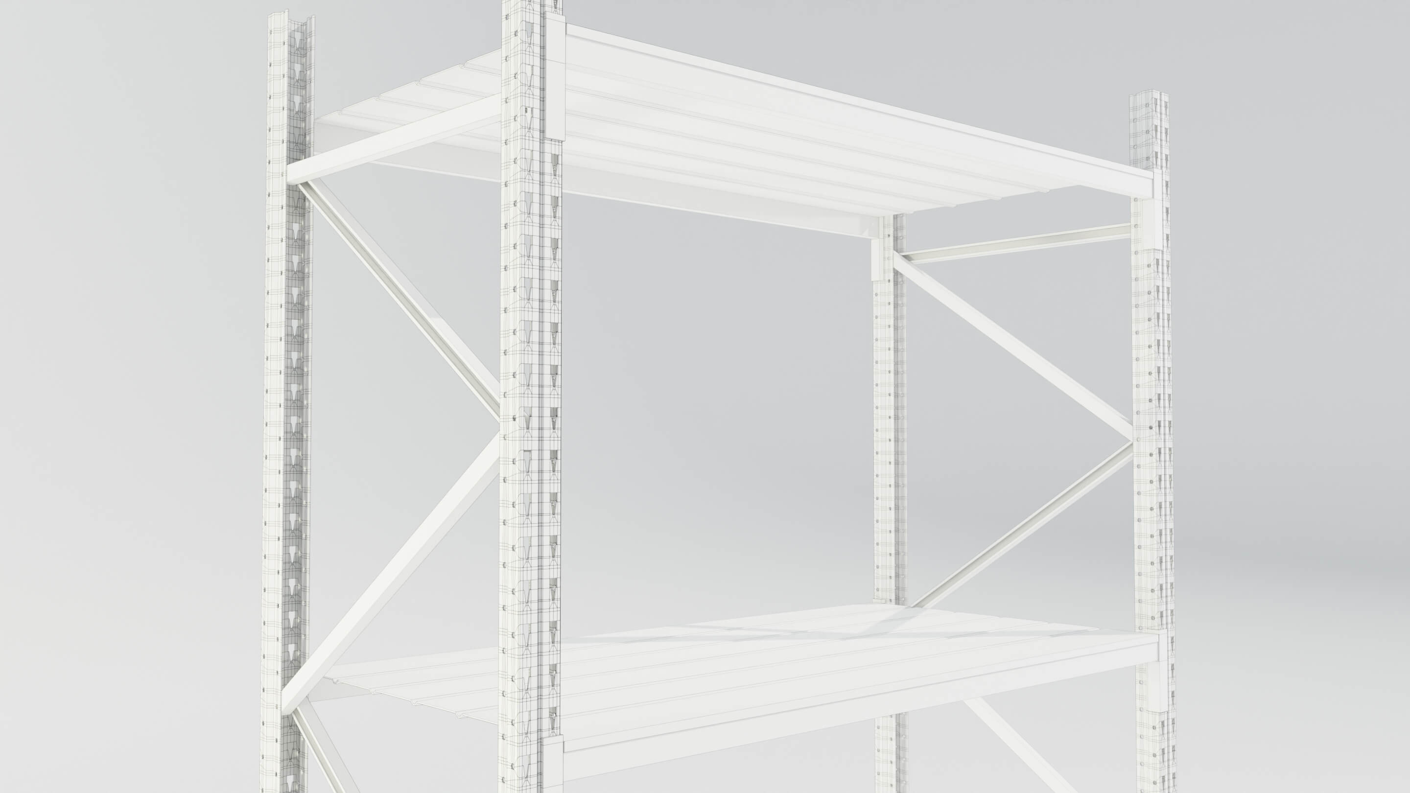 Industrial Metal Shelf - 3D Model by 3Dmae