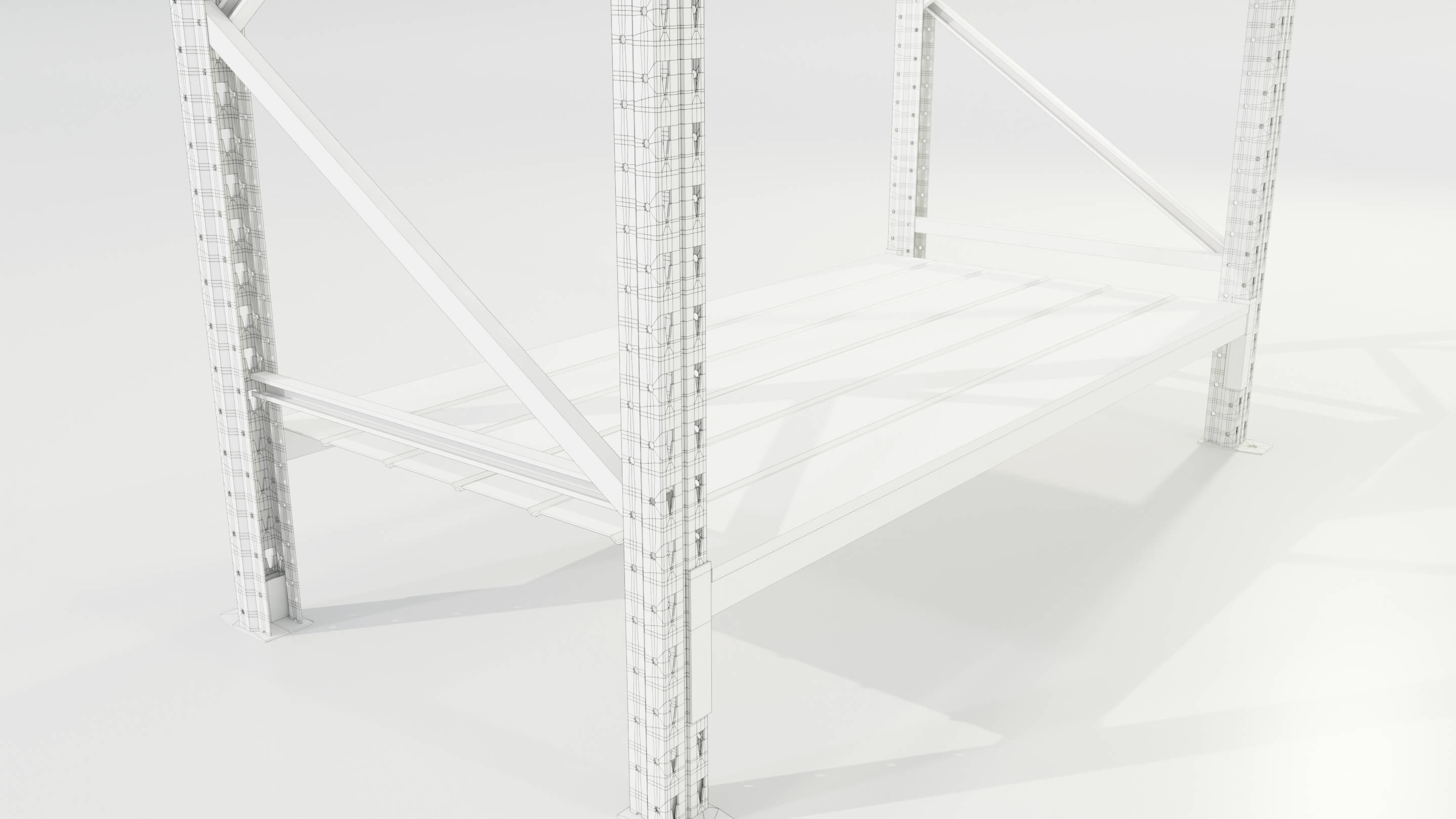 Industrial Metal Shelf - 3D Model by 3Dmae