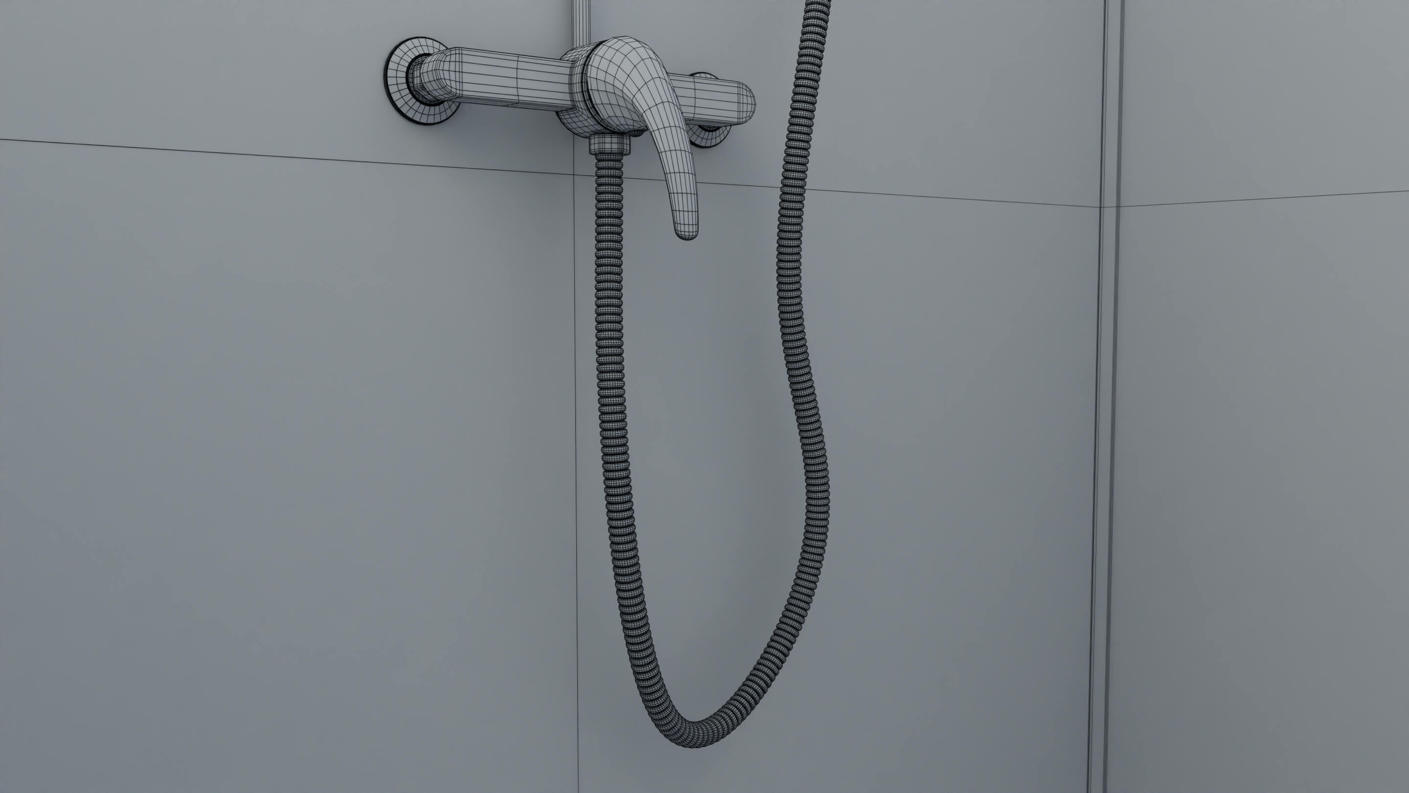 Shower With Faucet - 3D Model by 3Dmae