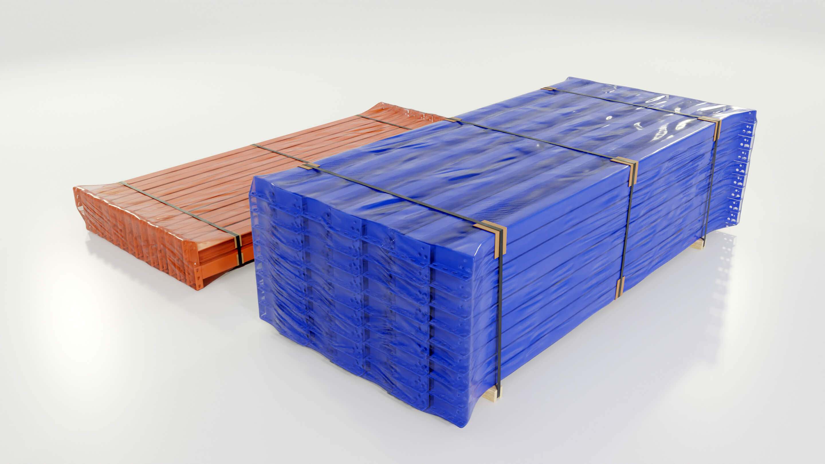 Stacks of Pallet Rack Horizontal Beams - 3D Model by 3Dmae