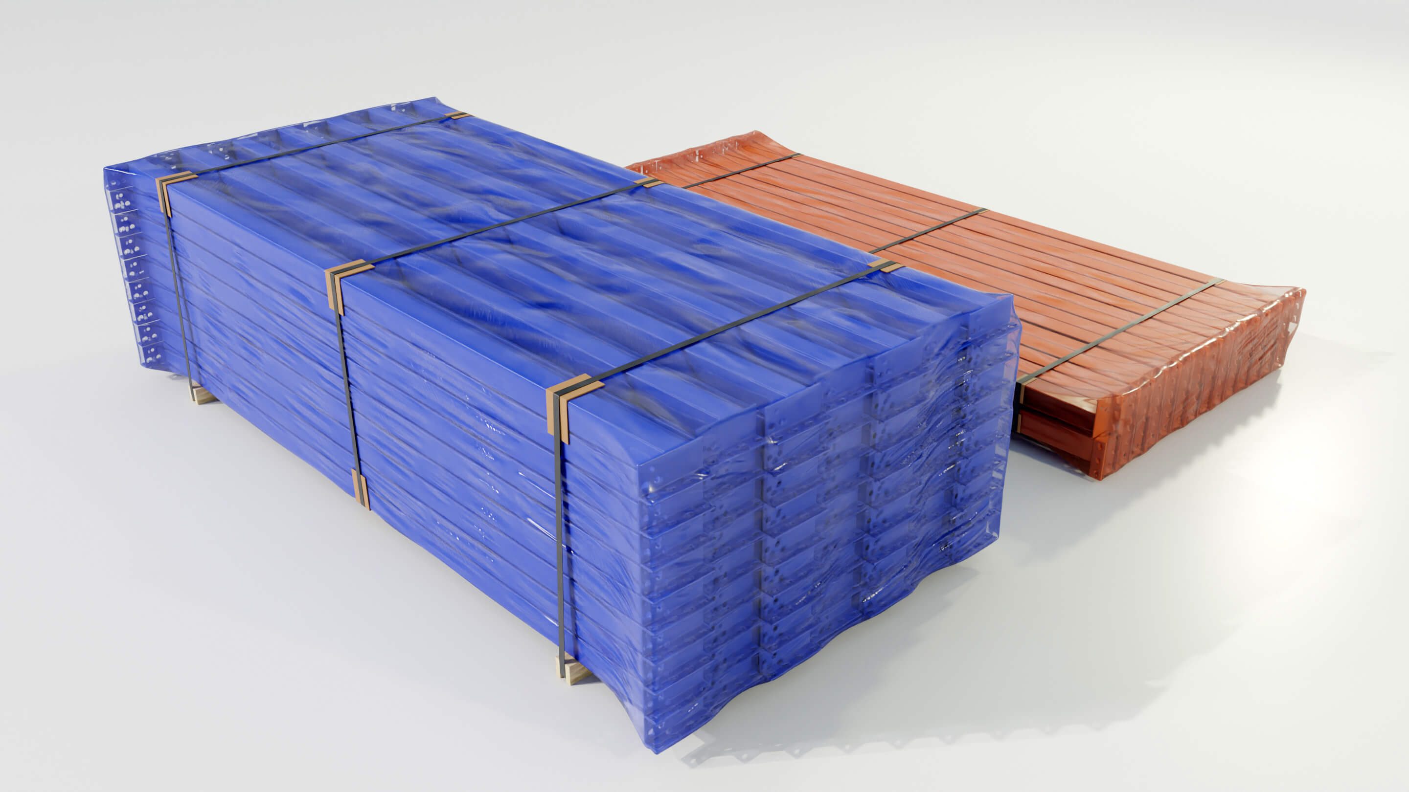 Stacks of Pallet Rack Horizontal Beams - 3D Model by 3Dmae