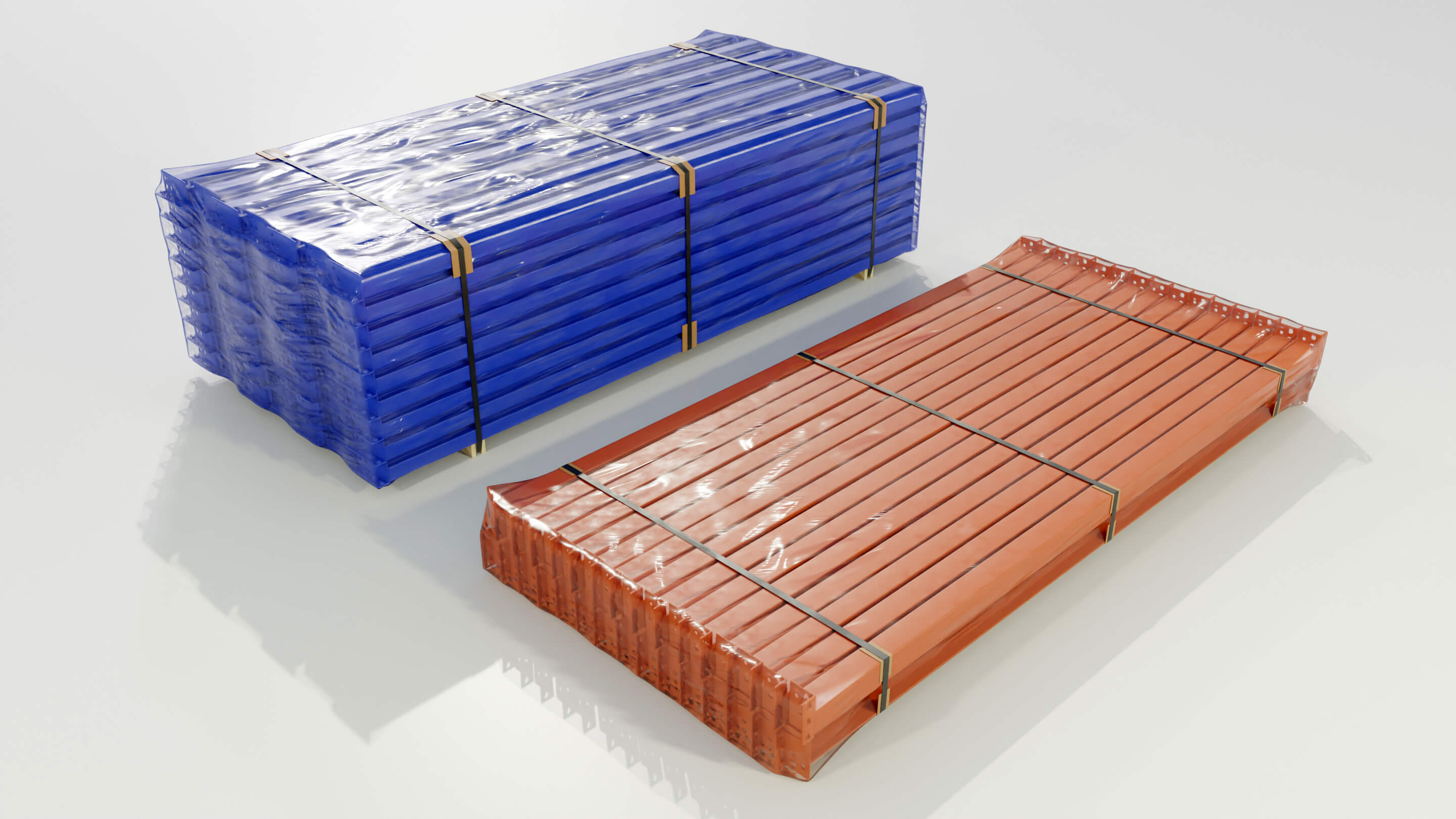 Stacks of Pallet Rack Horizontal Beams - 3D Model by 3Dmae