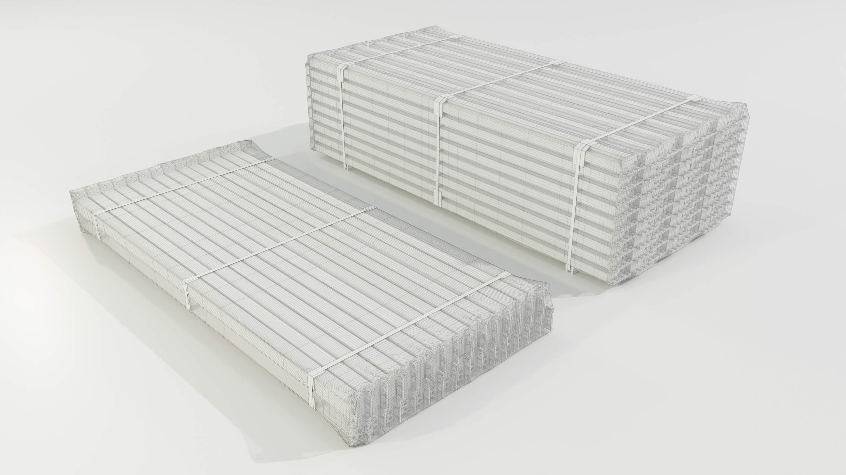 Stacks of Pallet Rack Horizontal Beams - 3D Model by 3Dmae