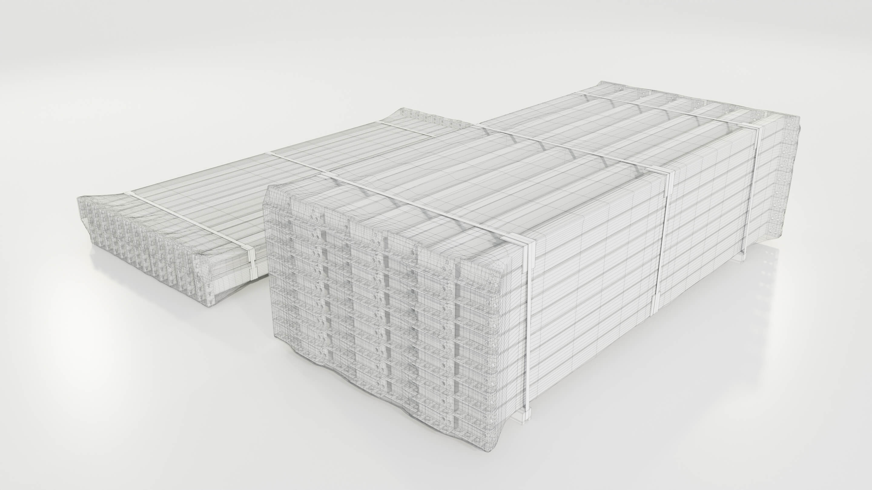 Stacks of Pallet Rack Horizontal Beams - 3D Model by 3Dmae