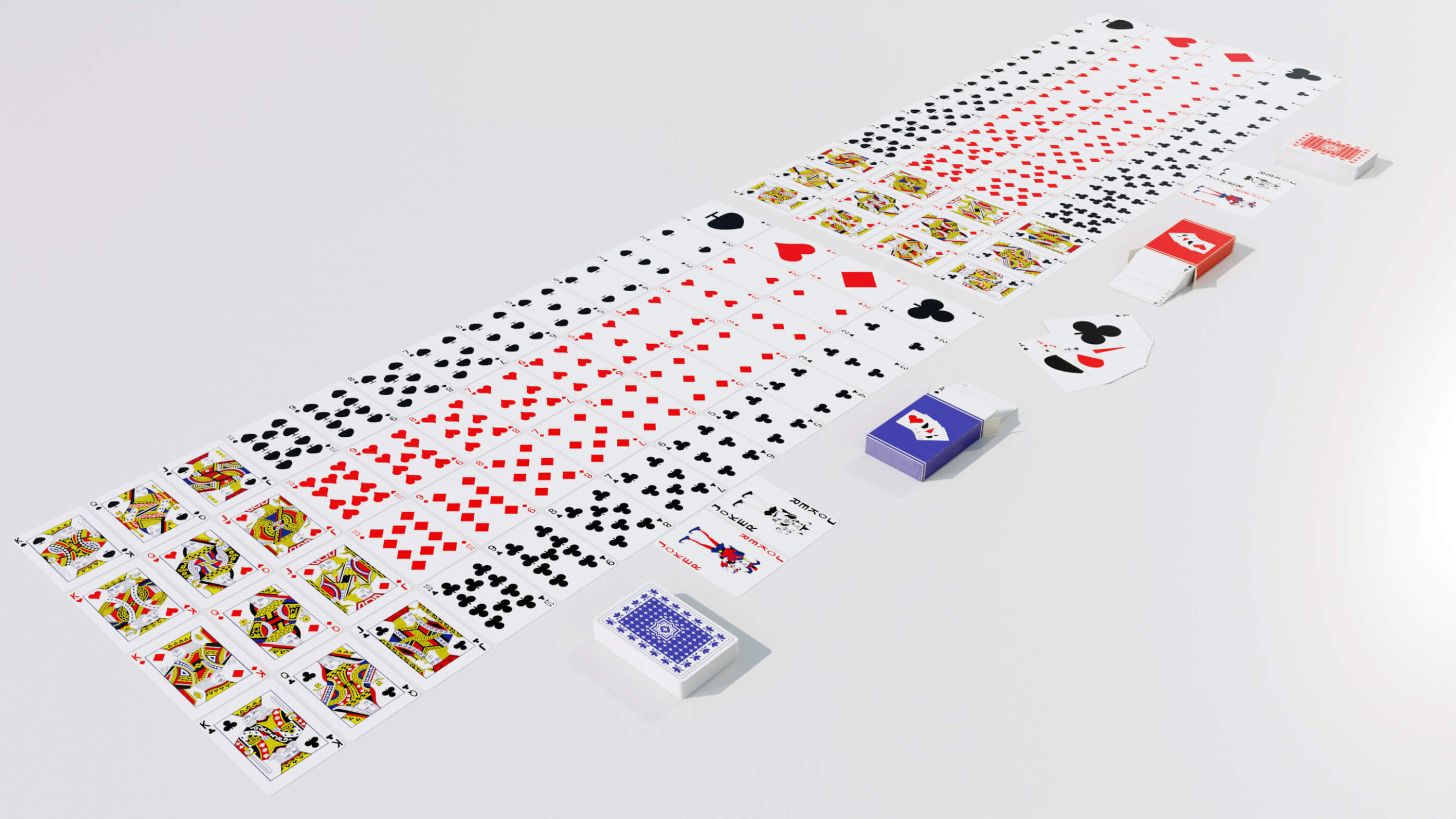 Standard 52-Card Deck of French-Suited Playing Cards 3D Model by 3Dmae