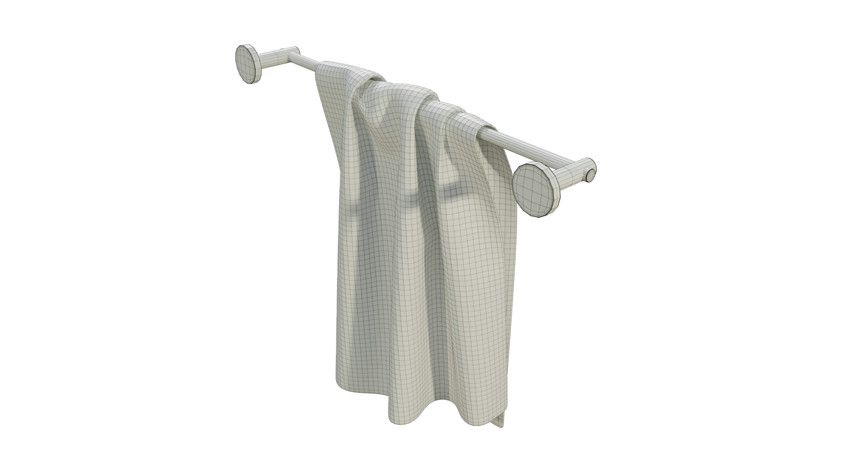 Towel With Towel Rack - 3D Model by 3Dmae