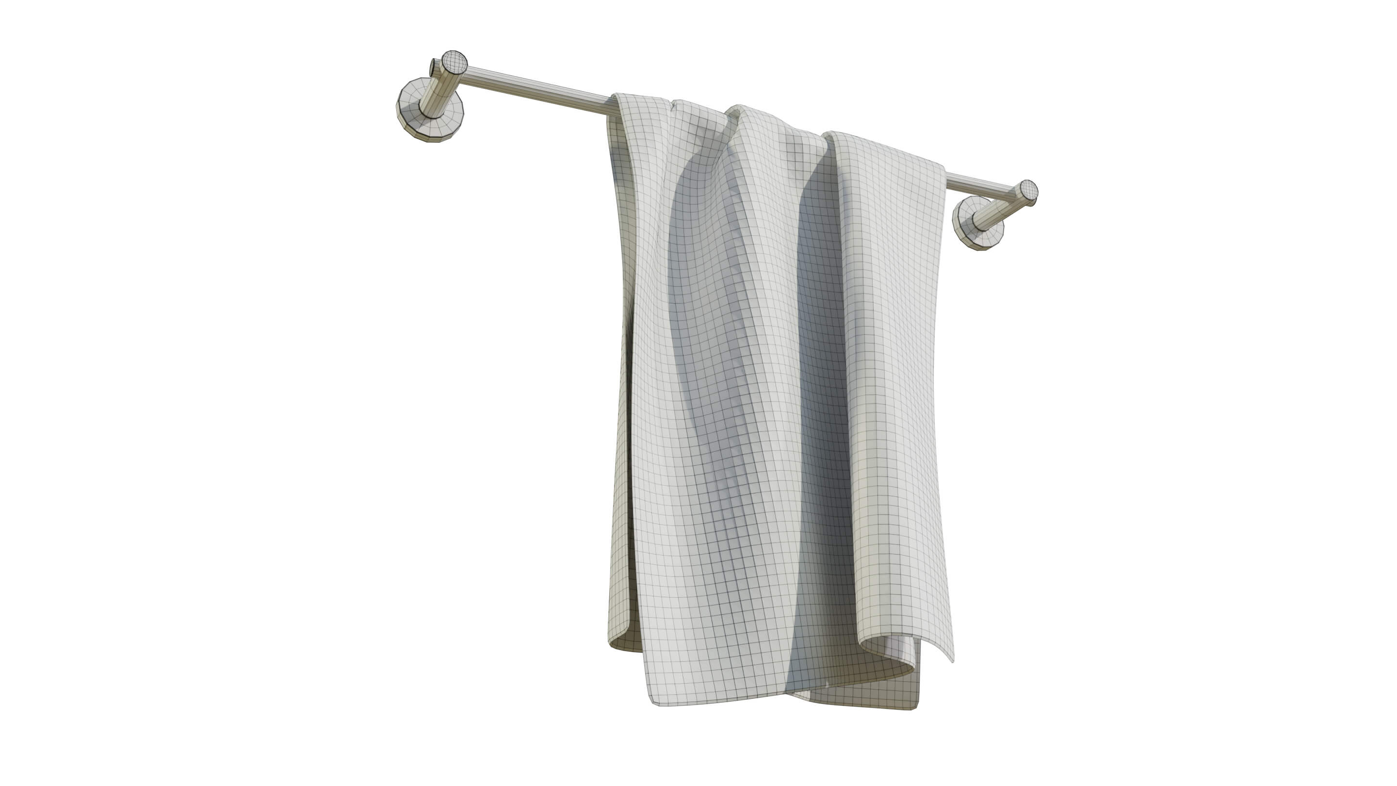 Towel With Towel Rack - 3D Model by 3Dmae